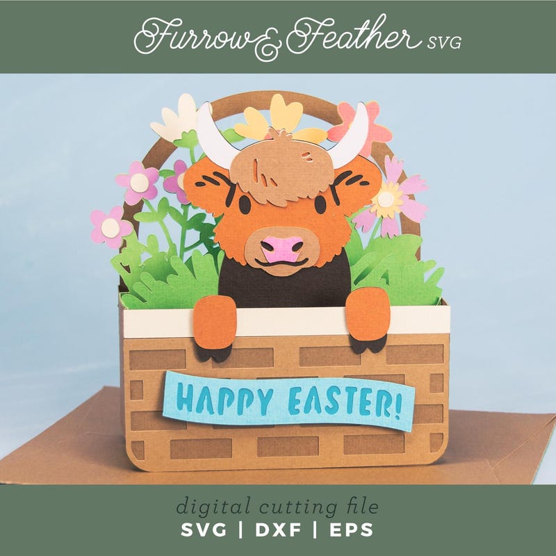 Highland Cow Easter Basket - Etsy