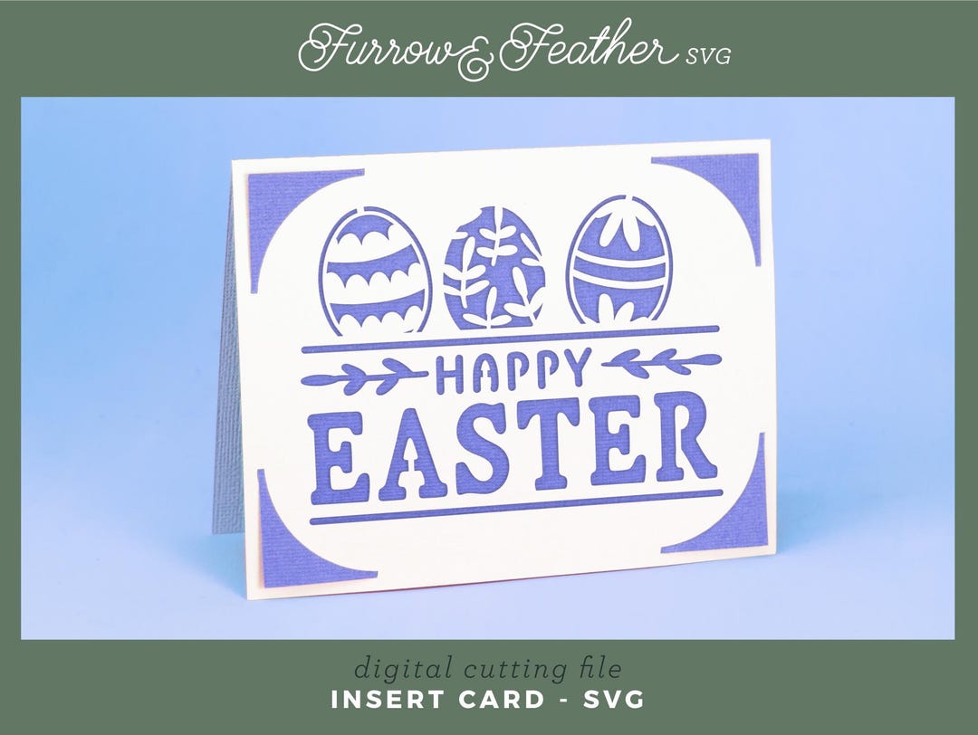 Easter Insert Card SVG: Cricut Joy A2 Card Template (digital Download ...