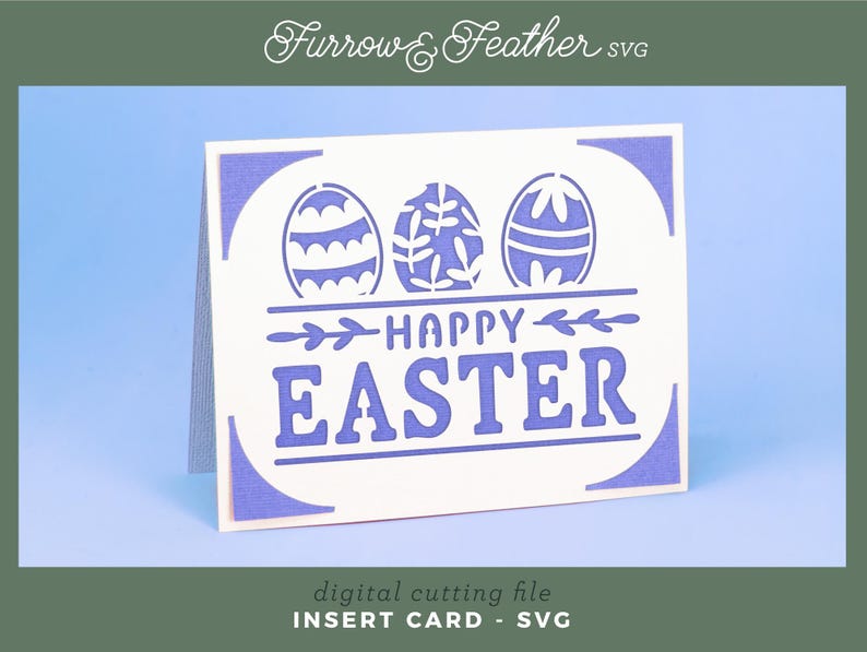 Easter Insert Card SVG: Cricut Joy A2 Card Template (digital Download ...