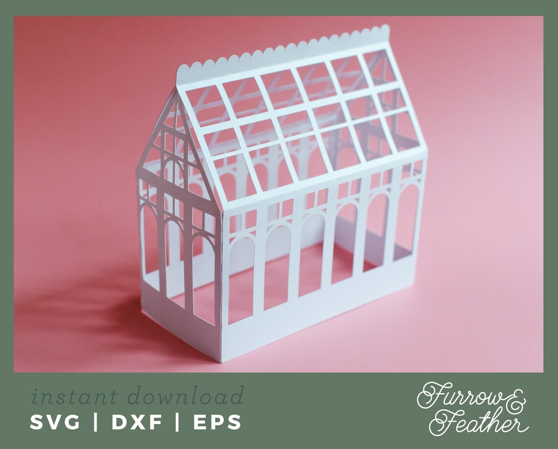 3D Greenhouse Box Template 3D Papercut SVG Cut File Cricut - Etsy
