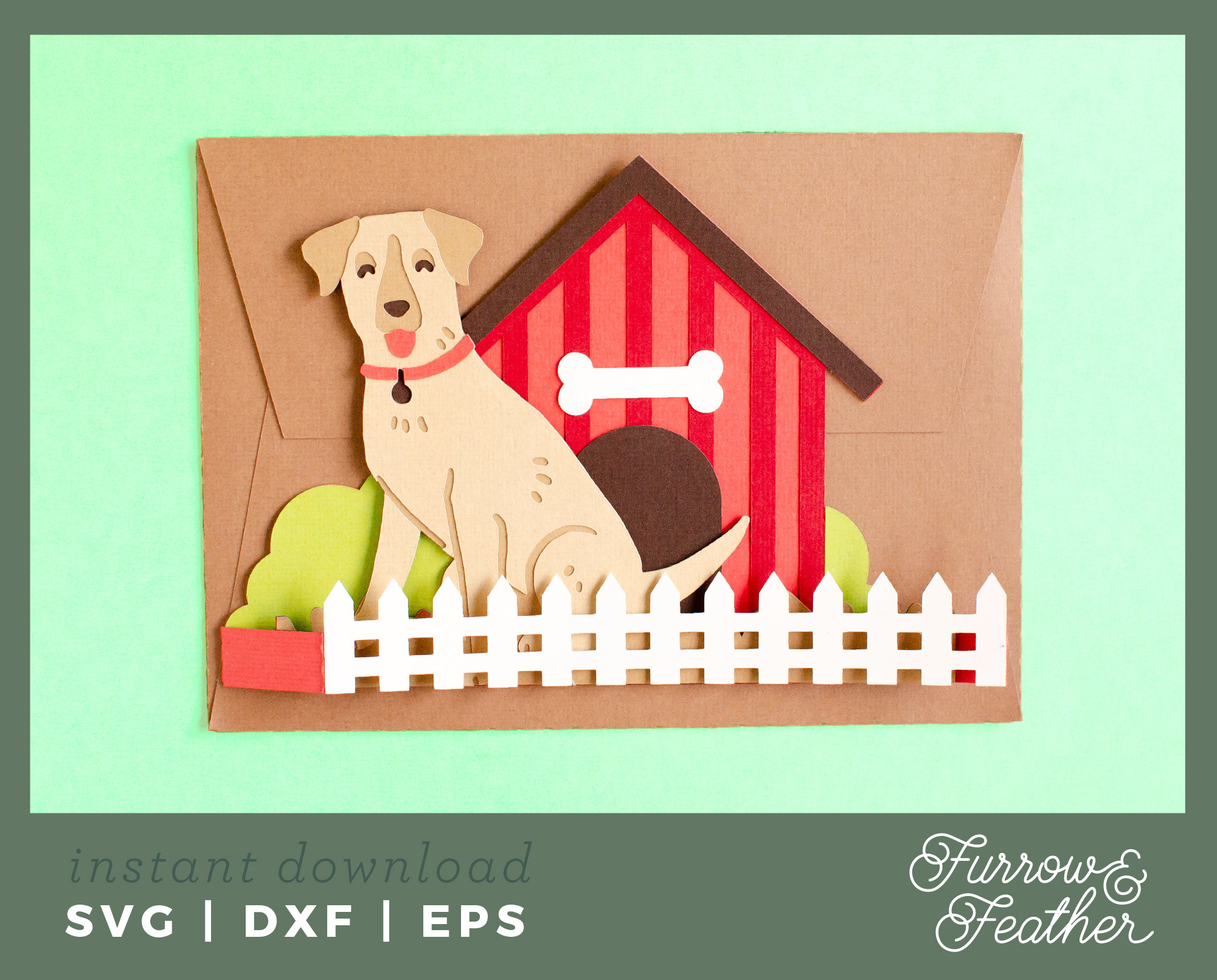 Lab Dog House Pop up Box Card Template 3D Papercut SVG Card - Etsy