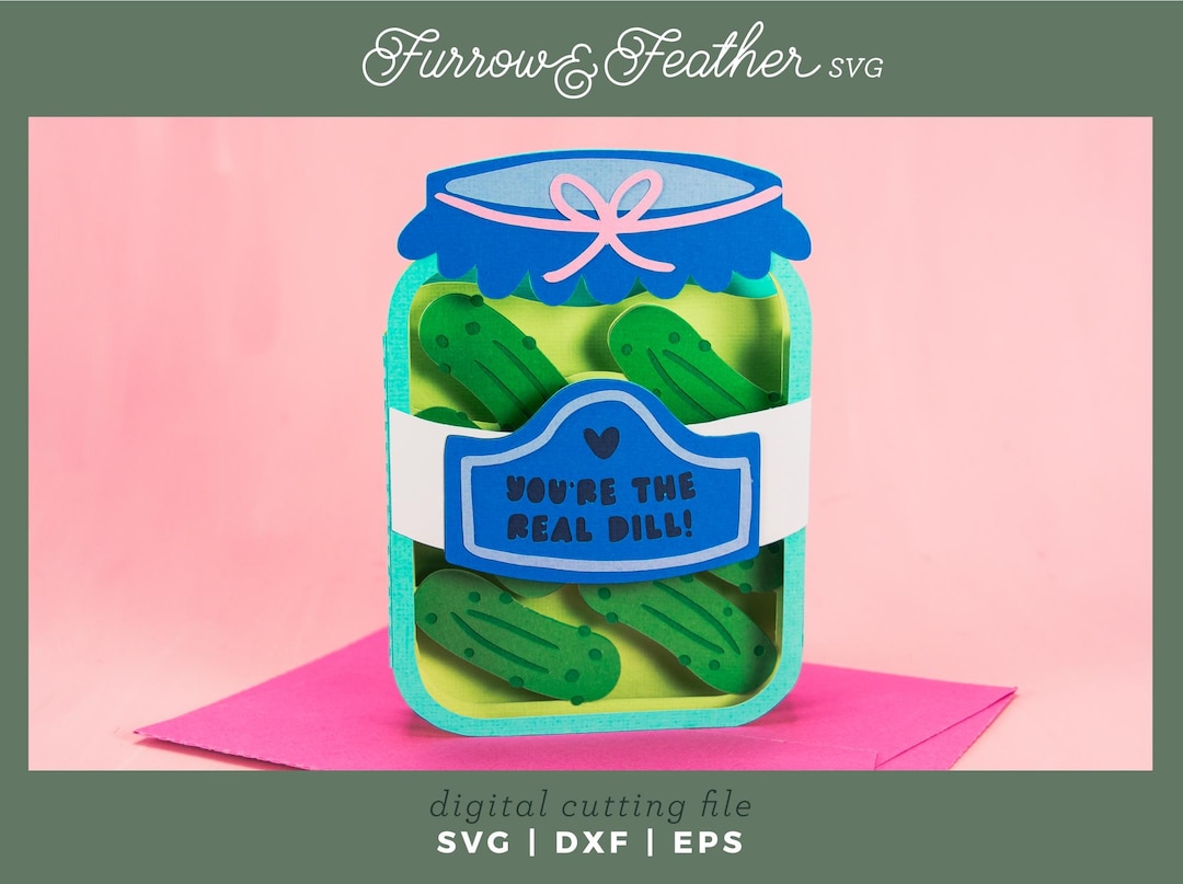 Pickle Jar Pun Card: 3D Papercut SVG for Cricut (digital Download) - Etsy