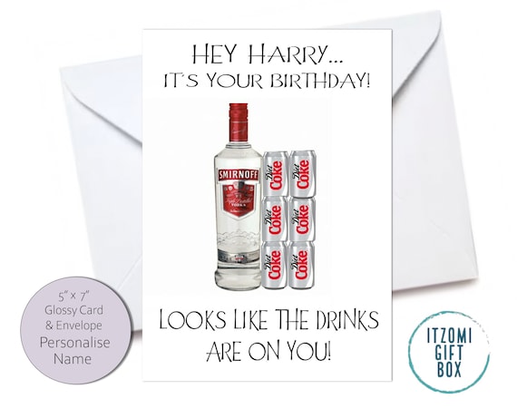 Paper Paper & Party Supplies Greeting Cards Drinking Birthday Card ...