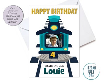Train Birthday Card | Etsy