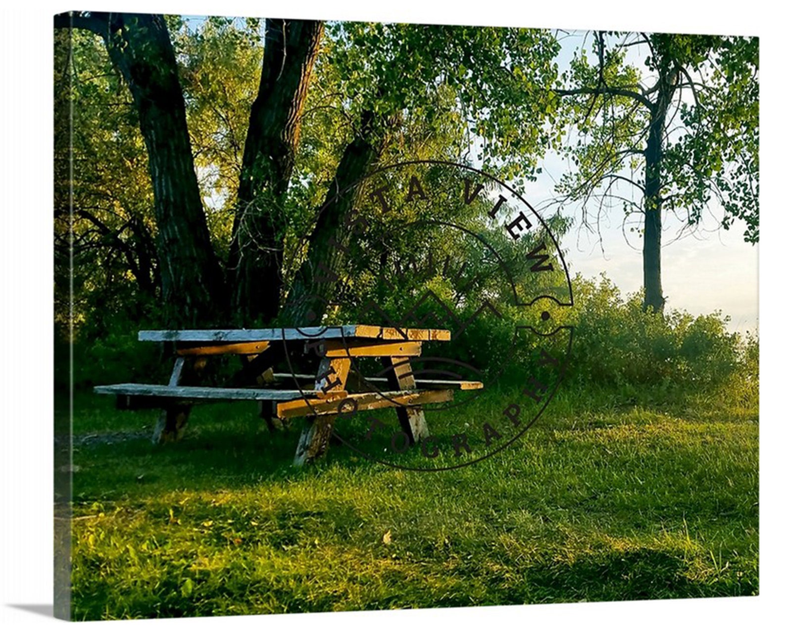 Sunset Lakeside Picnic Canvas Print - Outdoor Photography - Wall Art ...