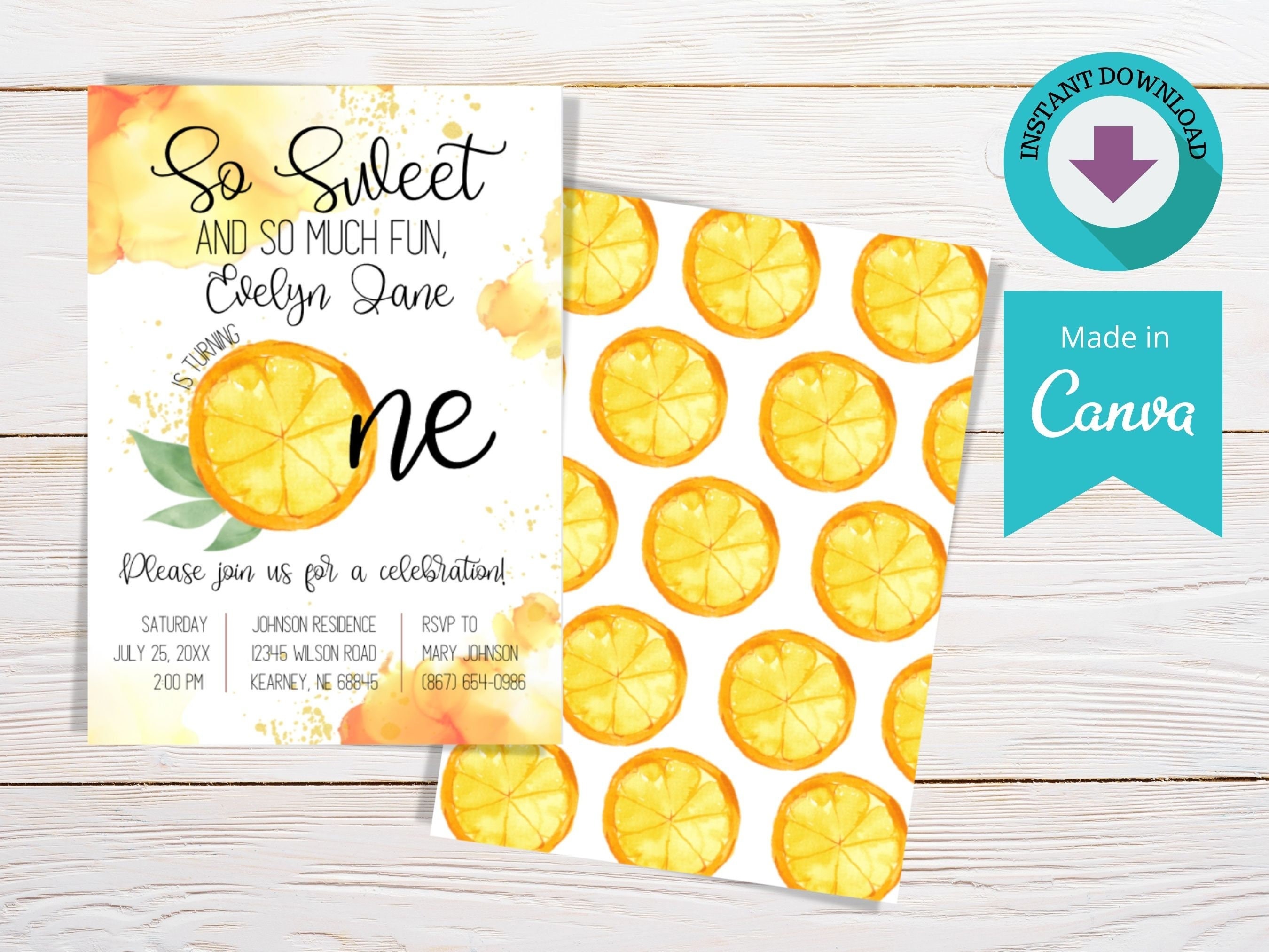 Printable Birthday Invitation Template Download, First Birthday Invite ...