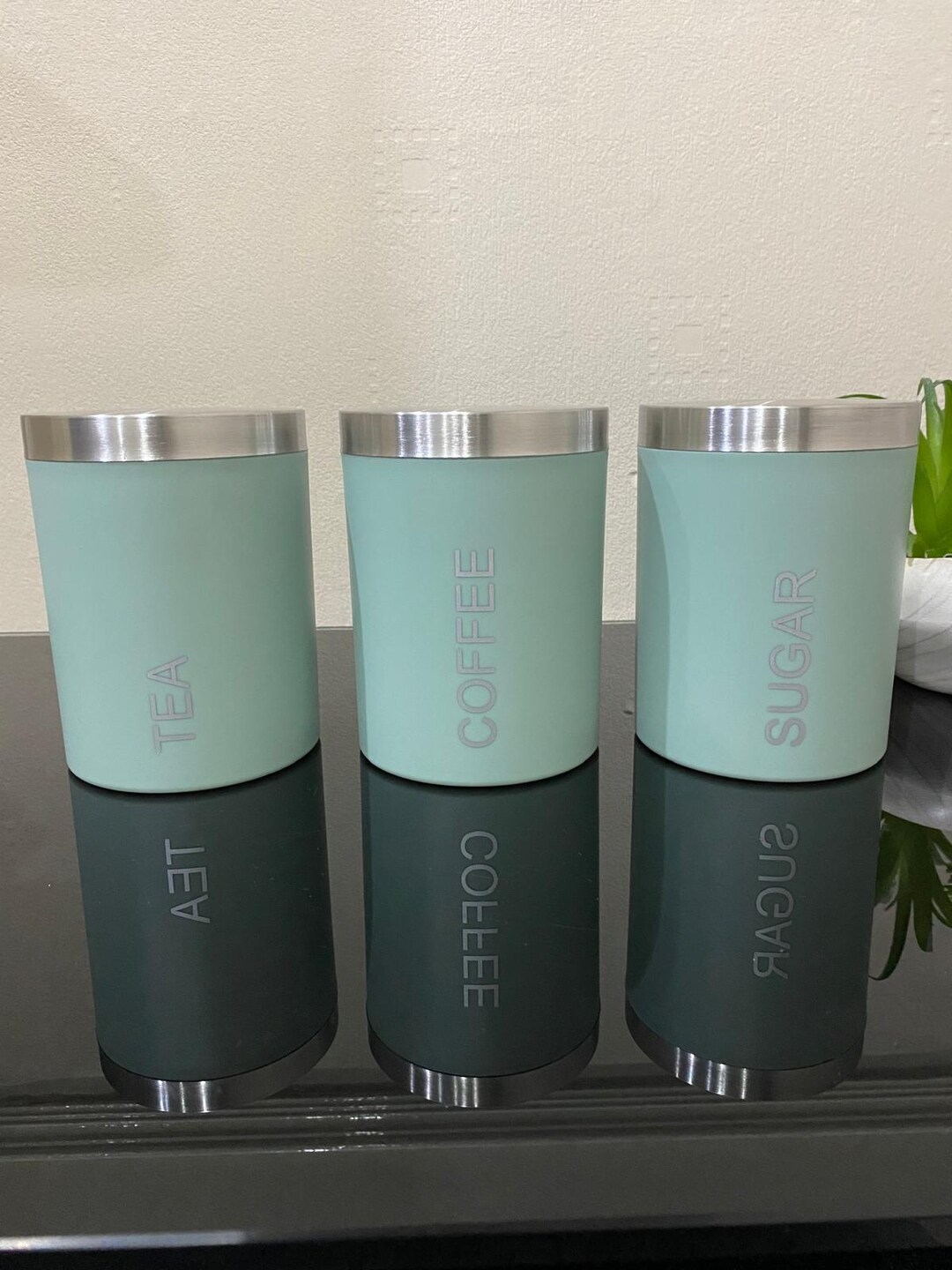 Green Canister Set – 3-piece Airtight Kitchen Storage Containers With ...