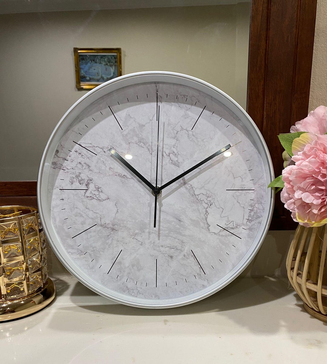 Marble Design Wall Clock | Elegant & Modern Design | High-quality ...