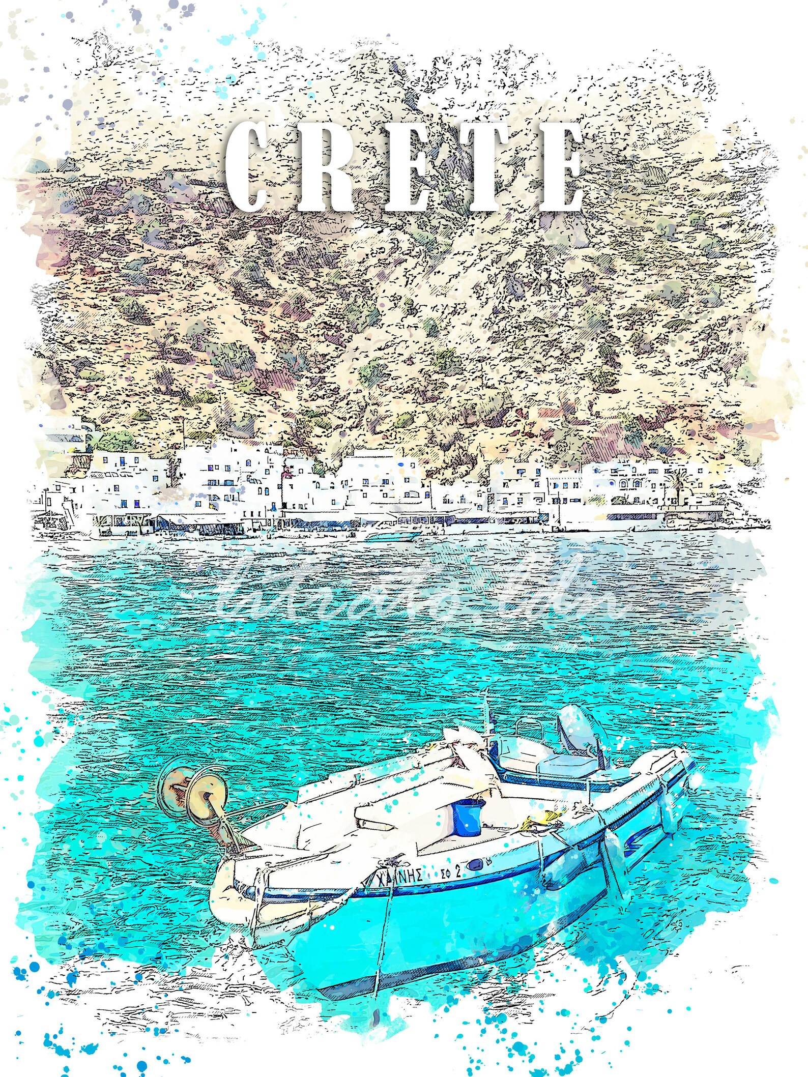 Crete Print Crete Postcard Crete Wall Art Crete Poster | Etsy