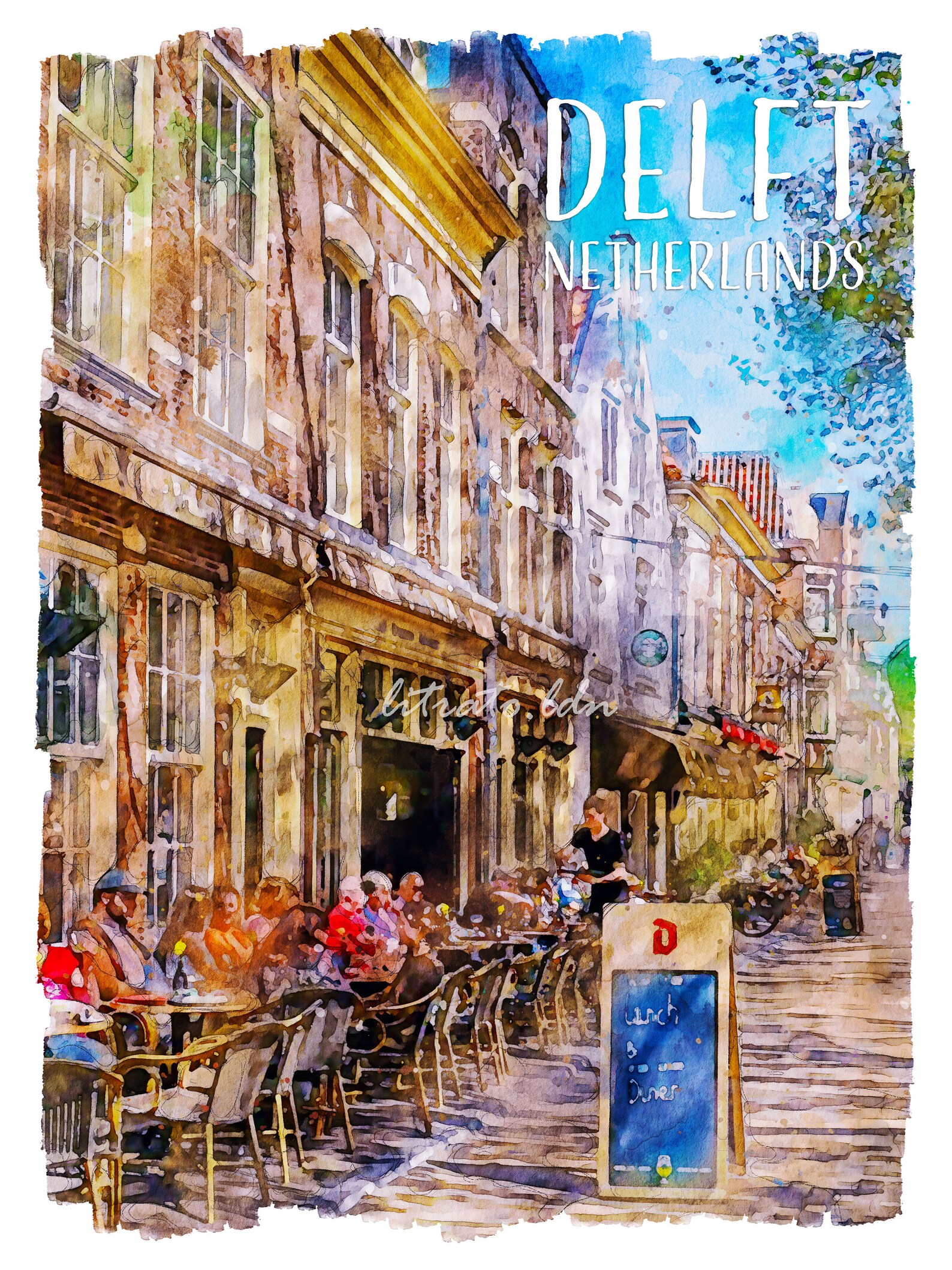 Delft Print Netherlands Print Netherlands Vintage Travel | Etsy