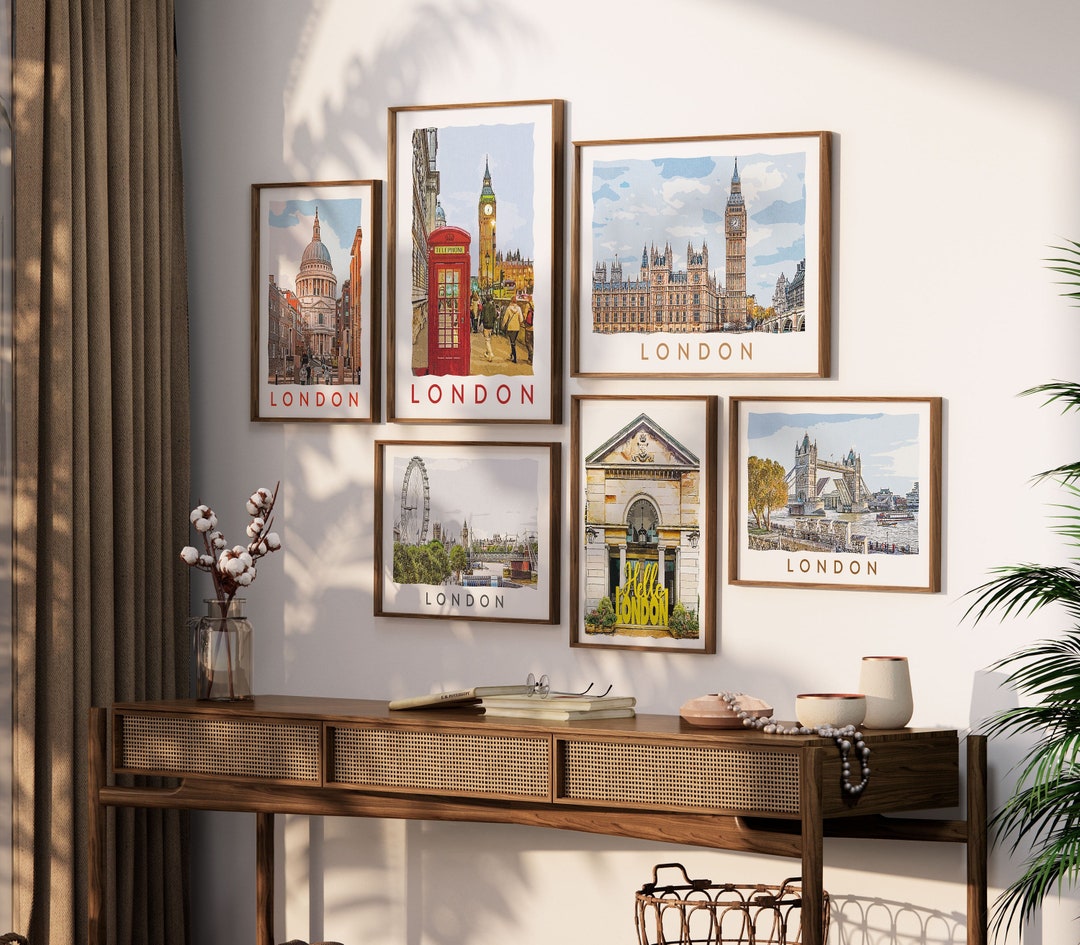 Set of 6 London Postcards, London Cards, London Prints, London Souvenir ...