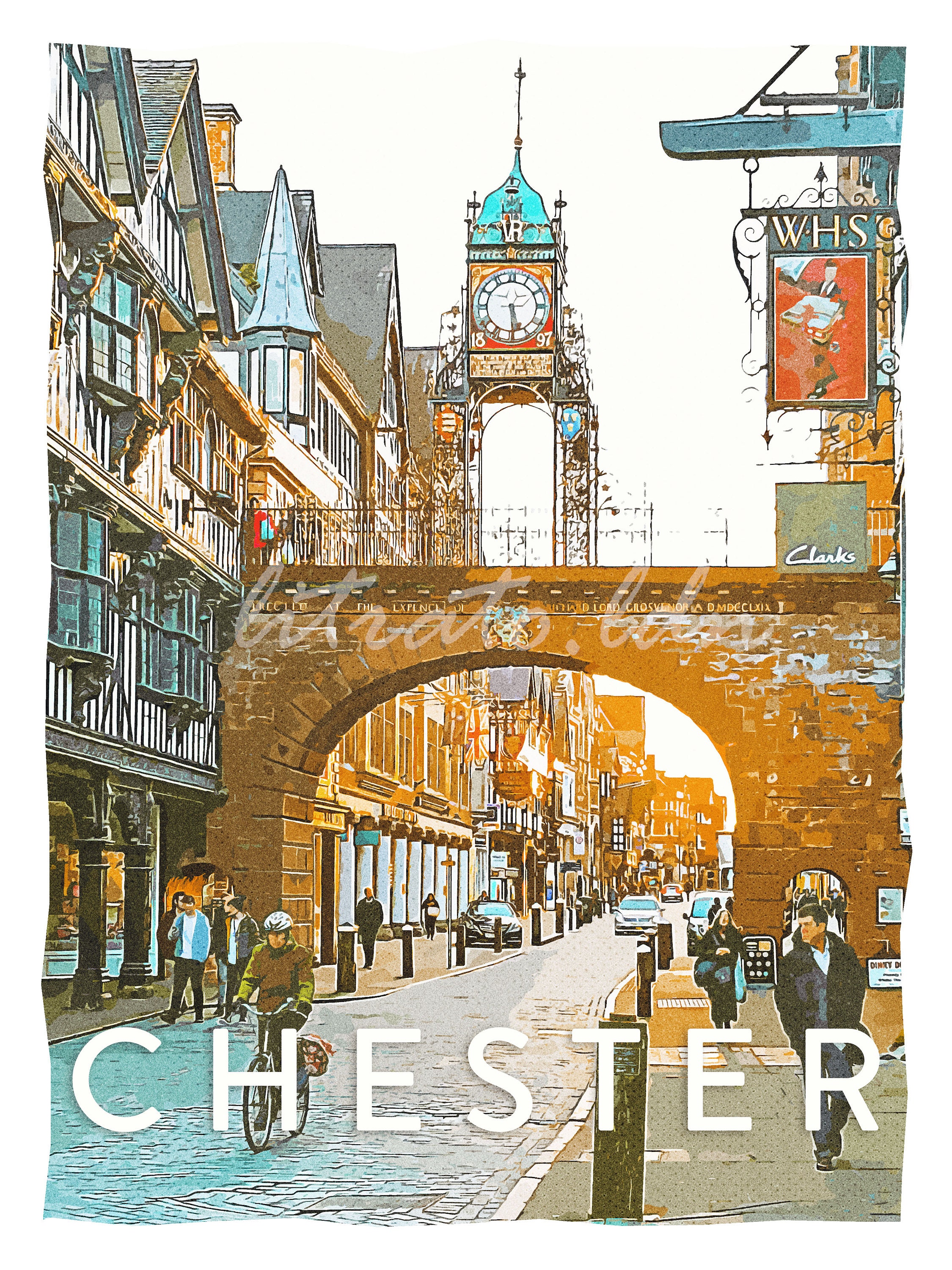 Chester Print Cheshire England Postcard Chester Postcard | Etsy