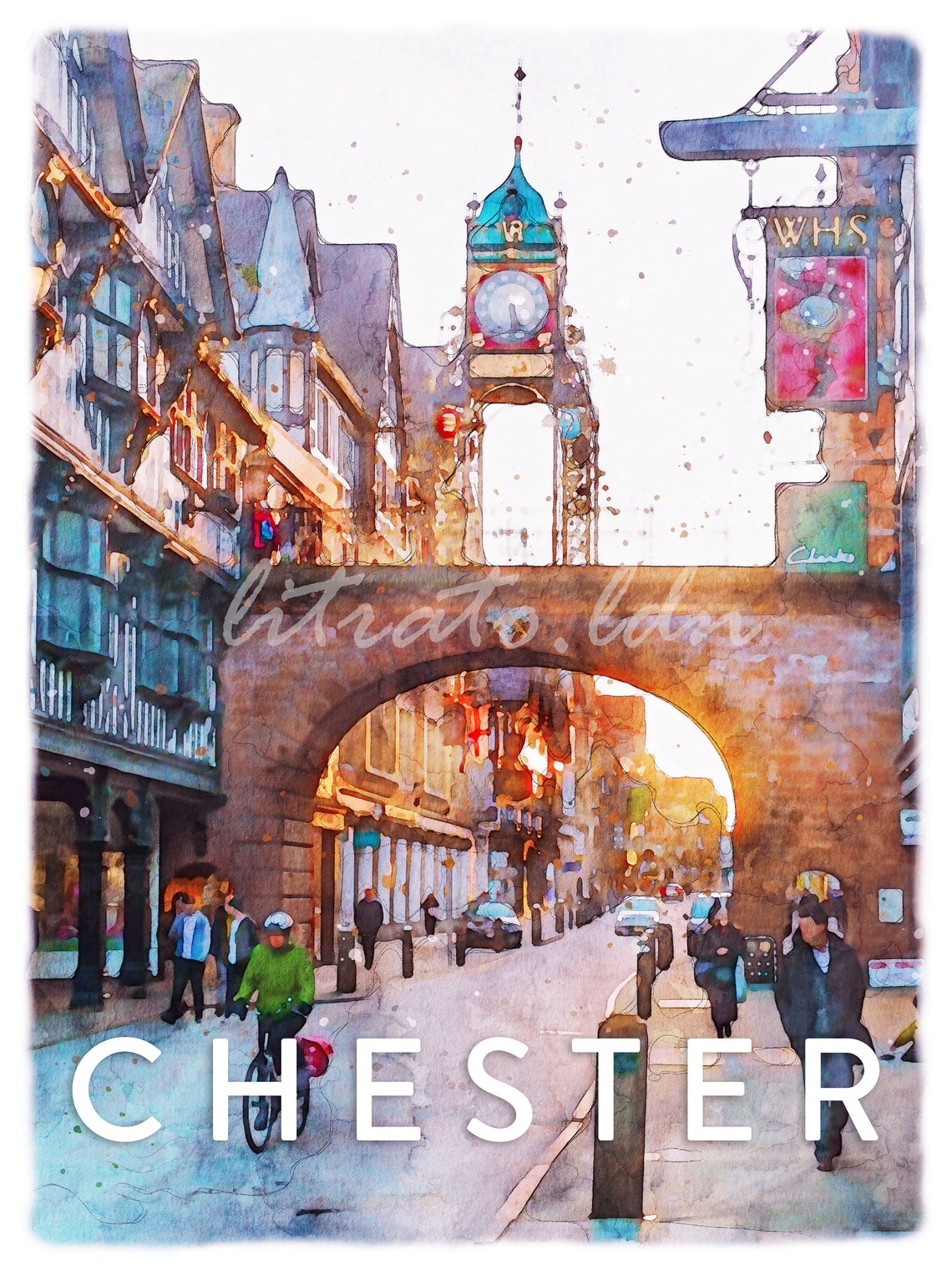 Chester Print Cheshire England Postcard Chester Postcard | Etsy