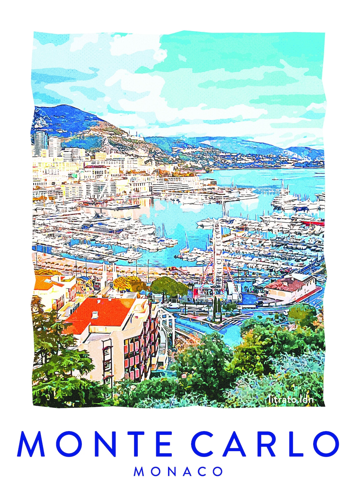 Monaco Seaview Print Monte Carlo Art Monaco Print Monte | Etsy