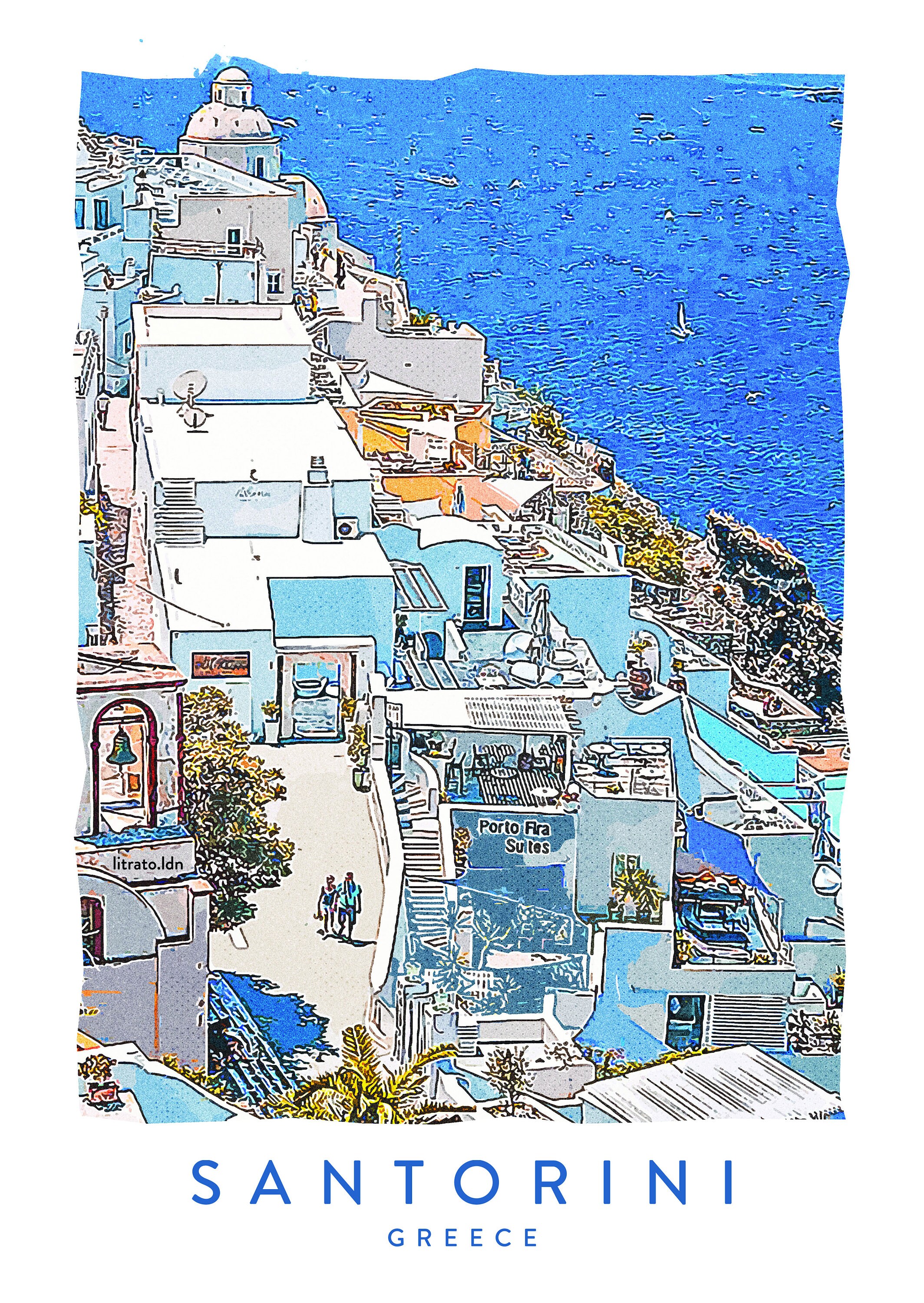 Set of 6 Santorini Prints Santorini Postcard Set Santorini - Etsy