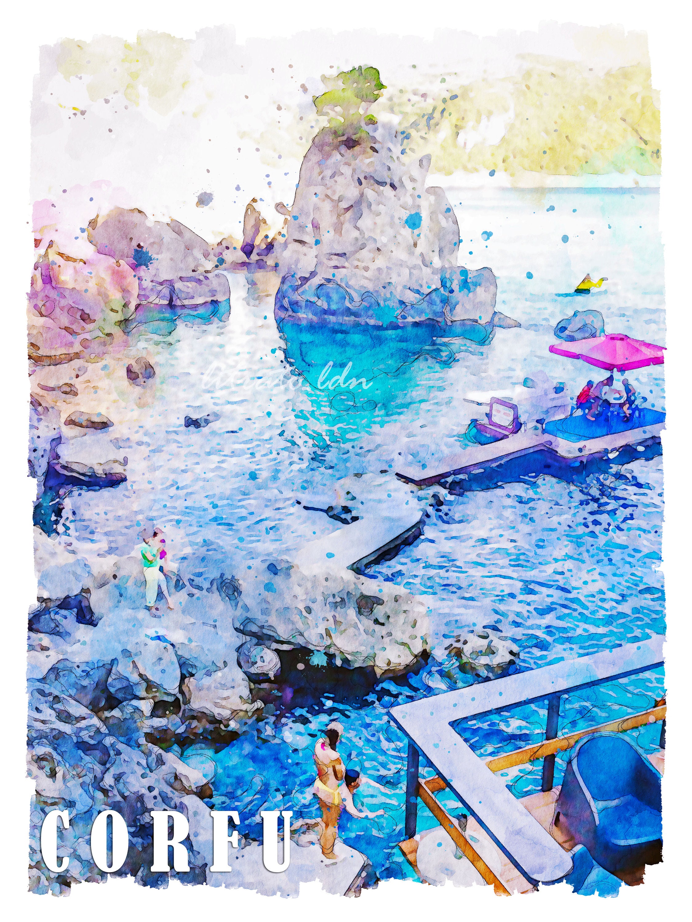 Set of 4 Corfu Postcards Greece Postcard Set Corfu Print | Etsy