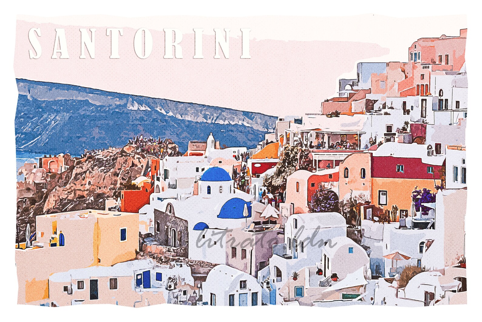 Santorini Print Santorini Postcard Santorini Poster Oia | Etsy