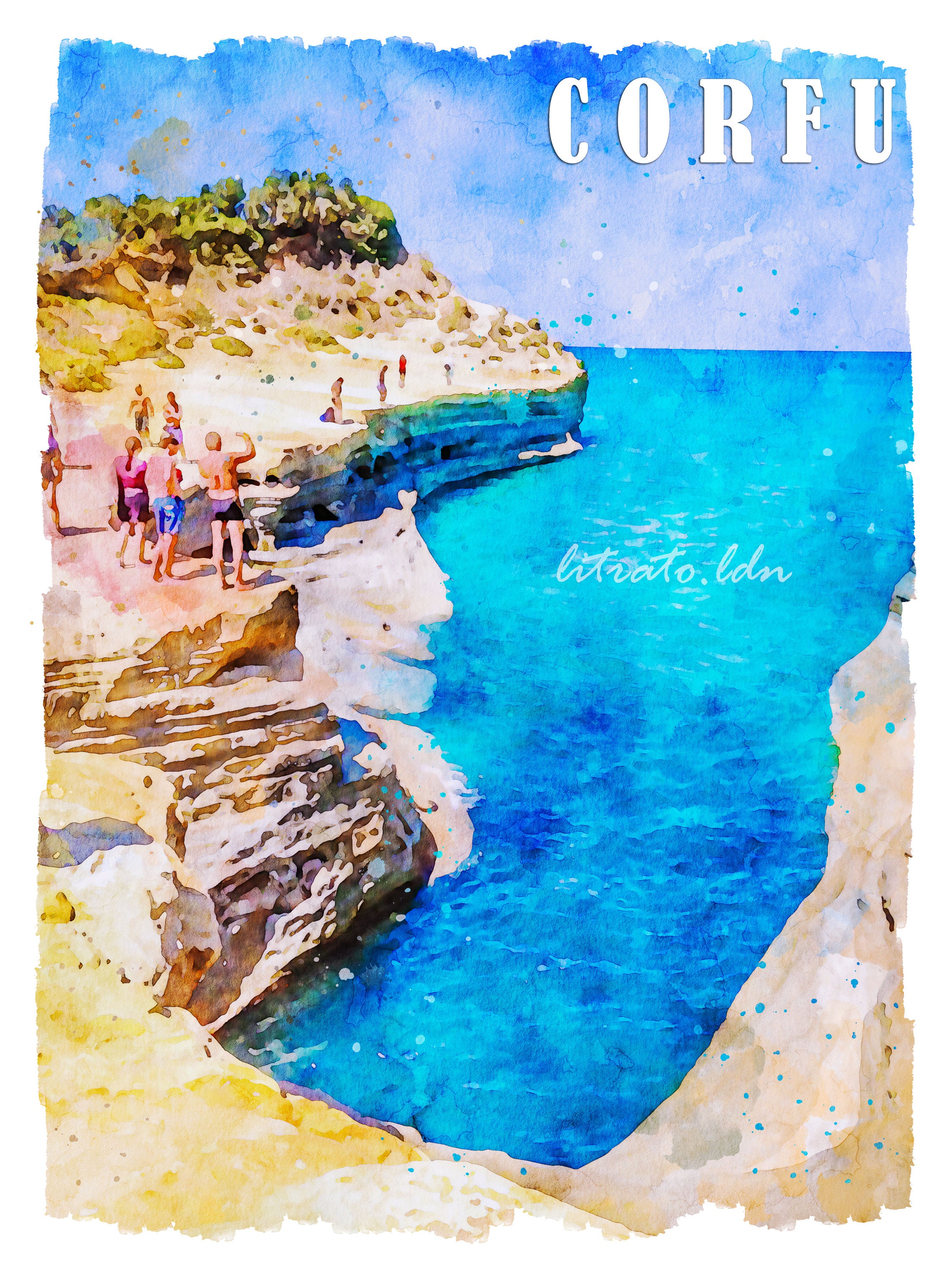 Set of 4 Corfu Postcards Greece Postcard Set Corfu Print | Etsy