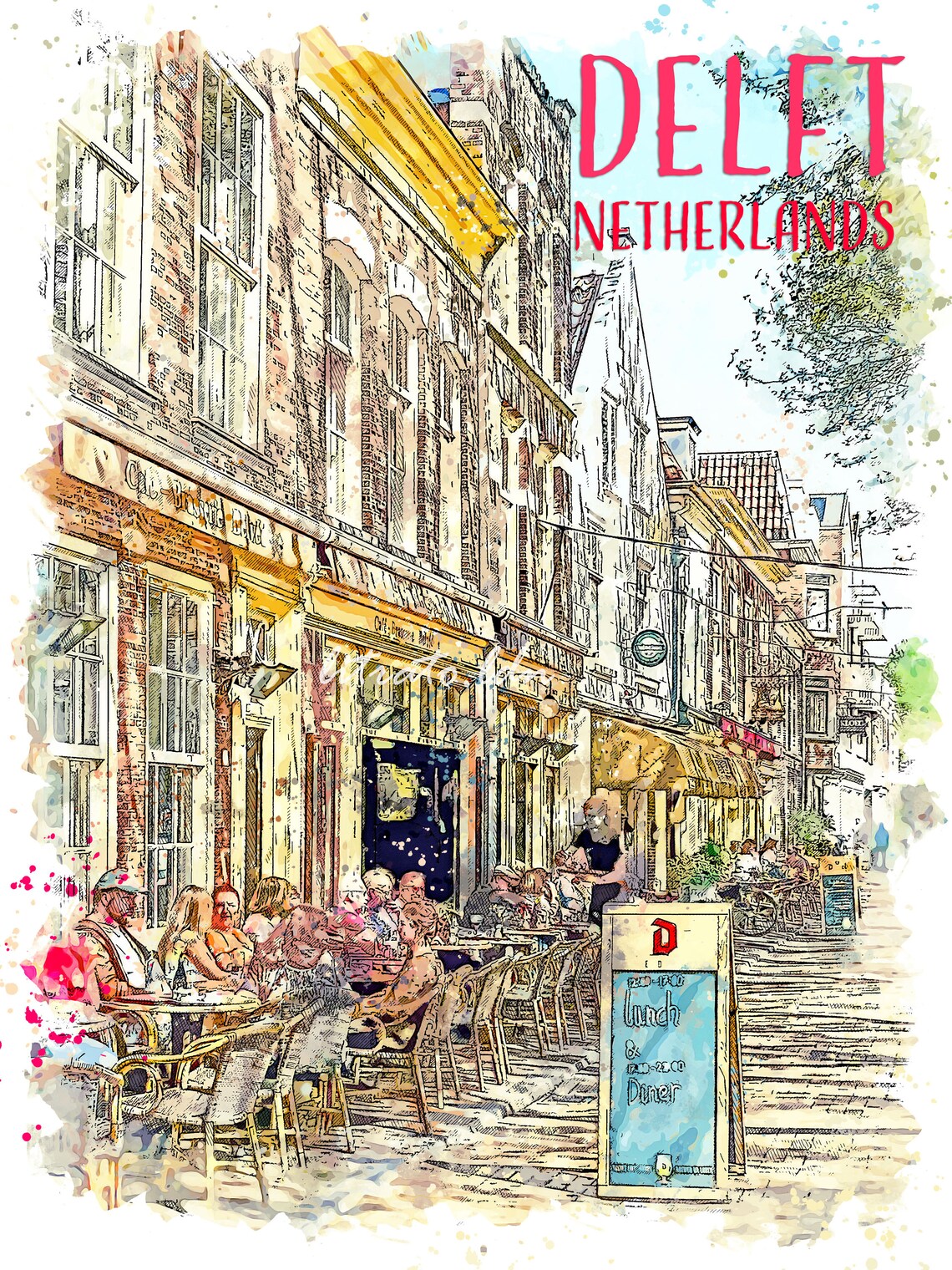 Delft Print Netherlands Print Netherlands Vintage Travel | Etsy