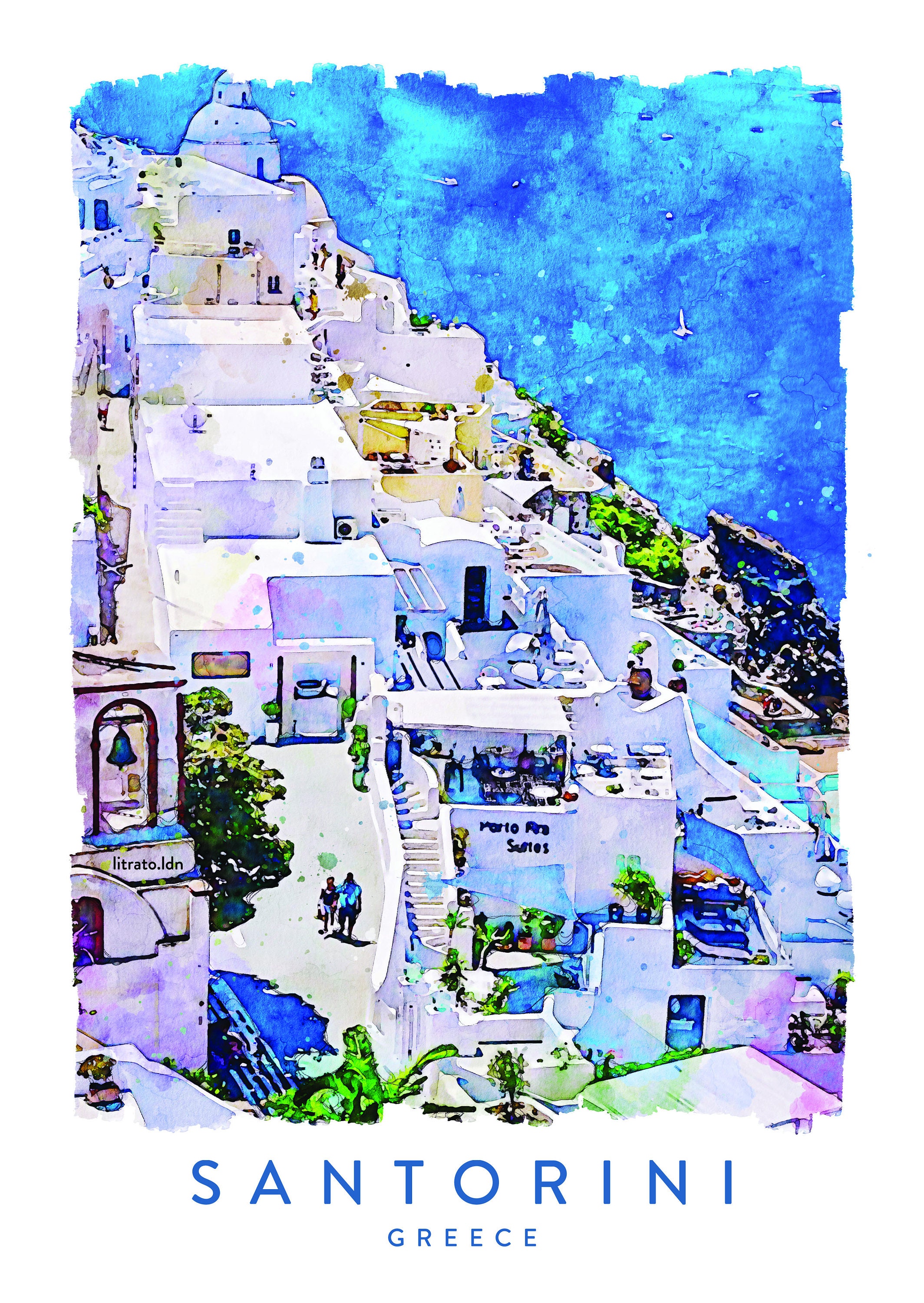 Set of 6 Santorini Prints Santorini Postcard Set Santorini - Etsy