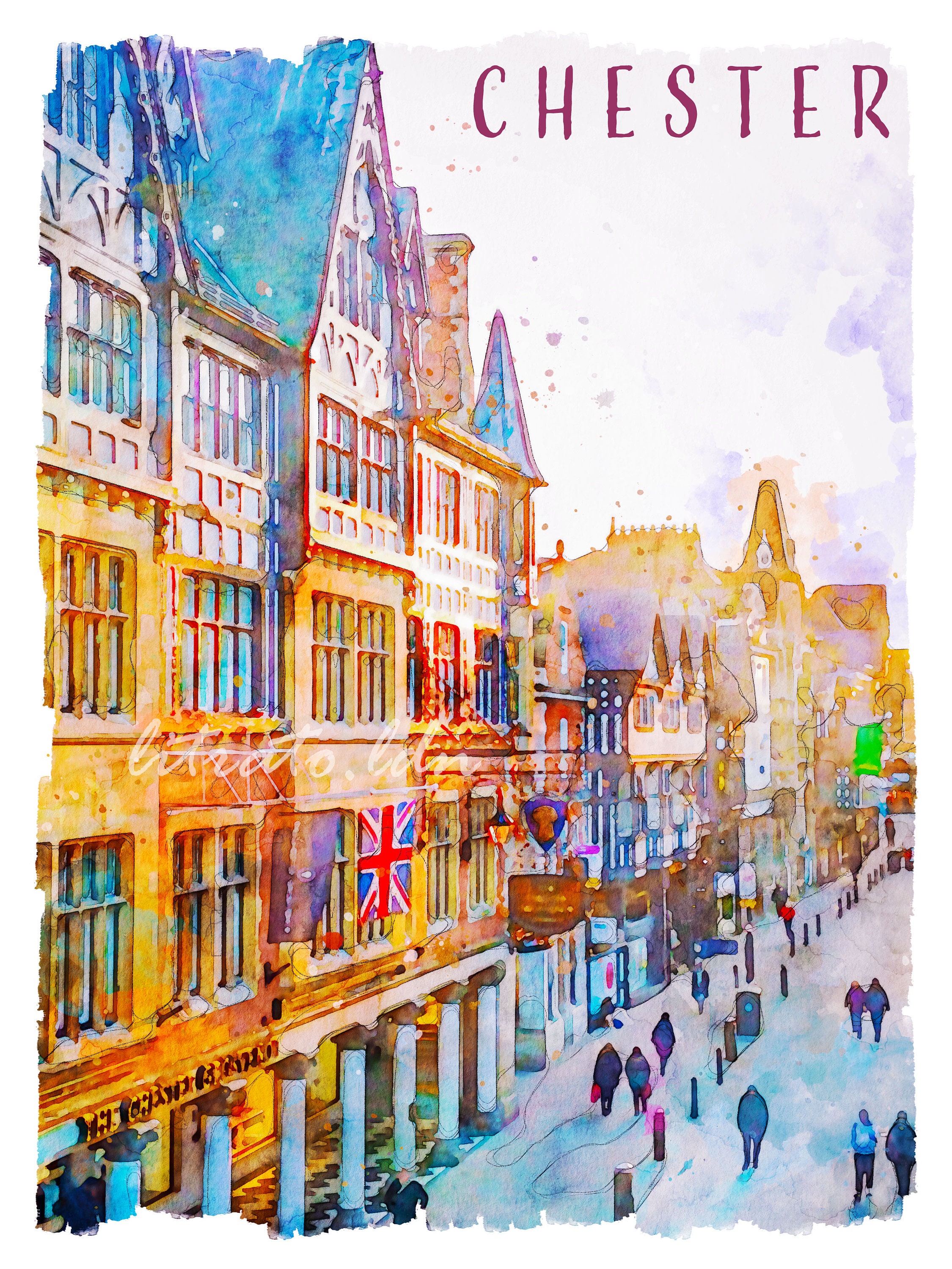 The Rows Chester Print Cheshire England Postcard Chester | Etsy