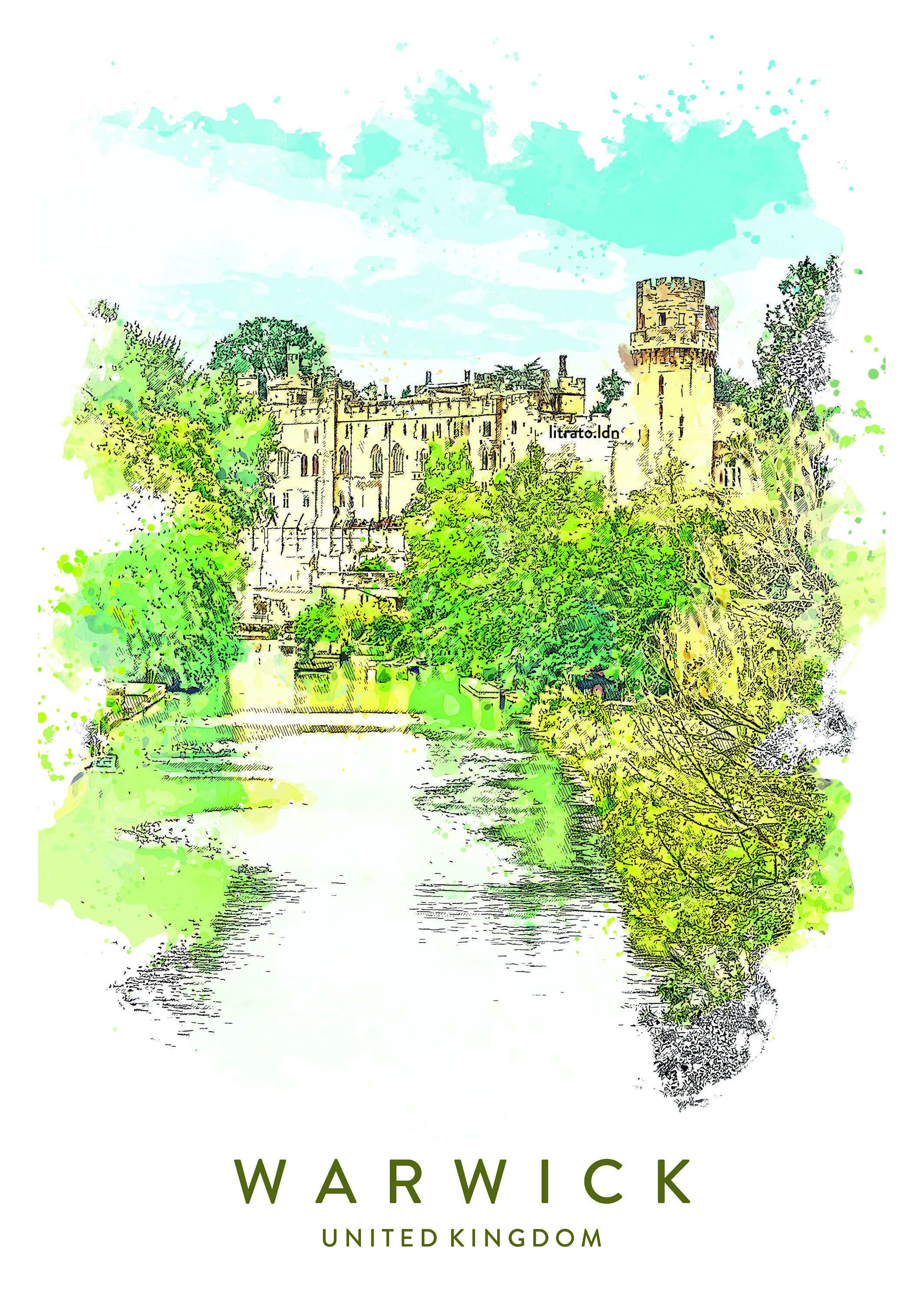 Warwick Castle Print Warwick Castle Art Warwick Castle - Etsy UK