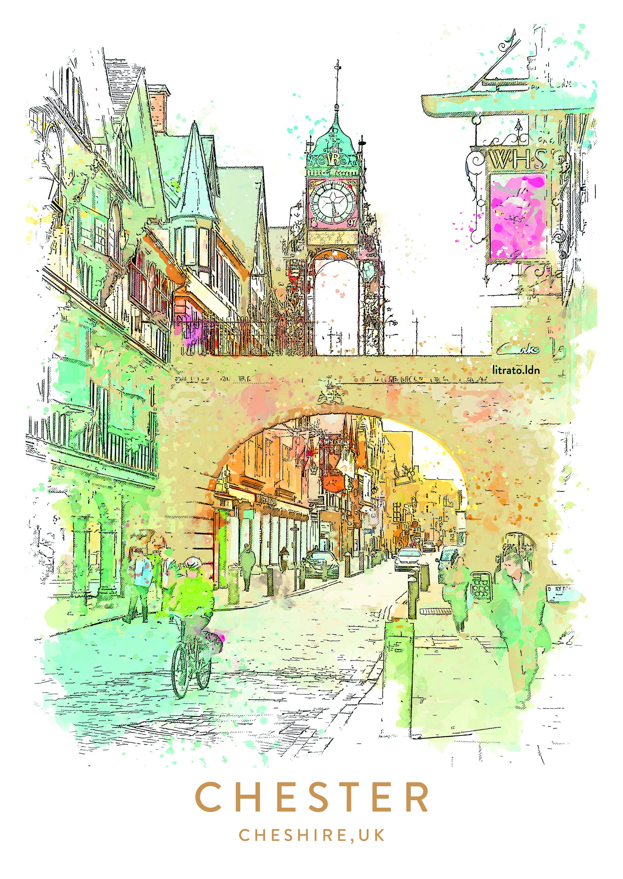 Chester Print Cheshire England Postcard Chester Postcard - Etsy Australia