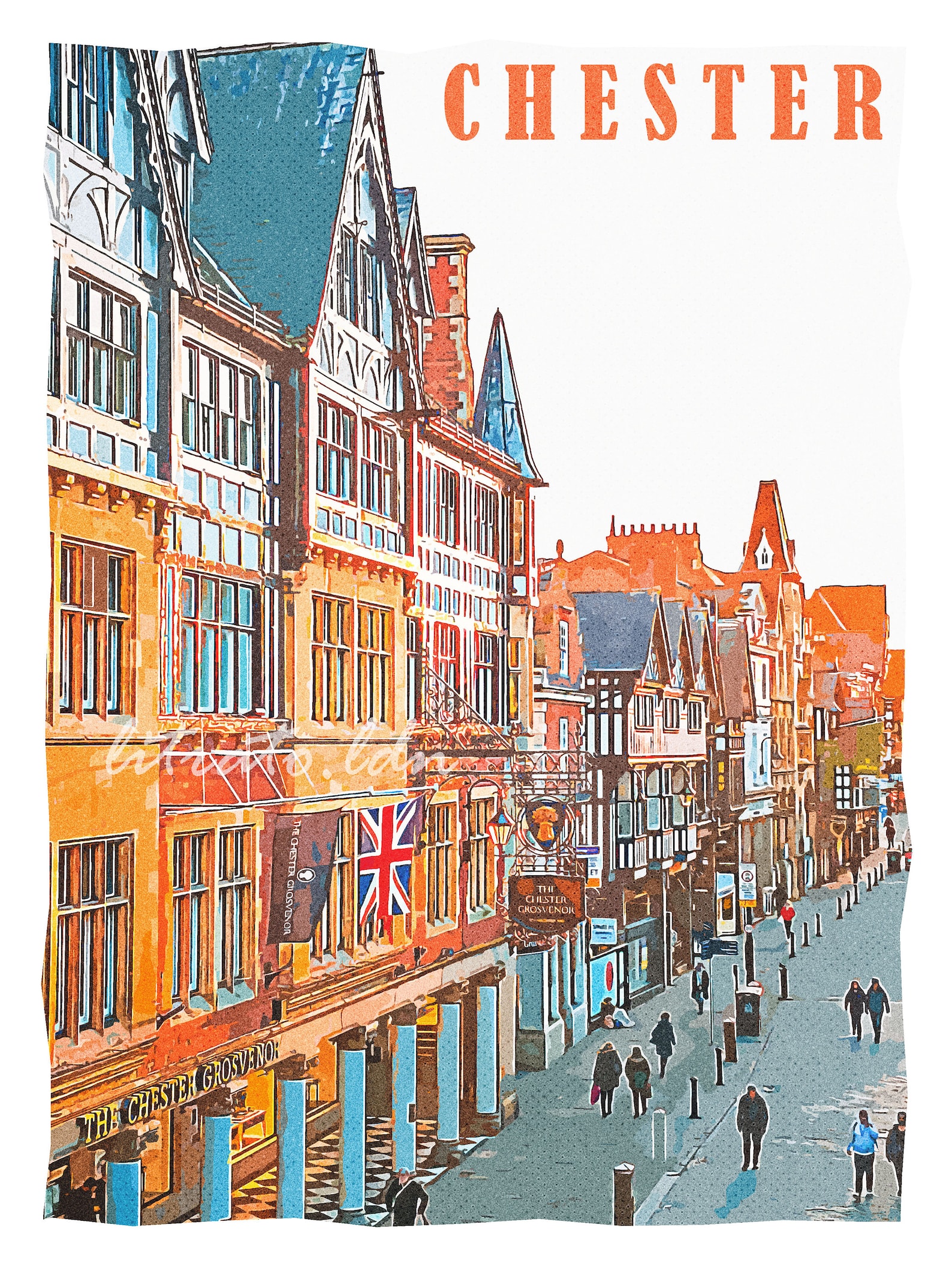 The Rows Chester Print Cheshire England Postcard Chester | Etsy