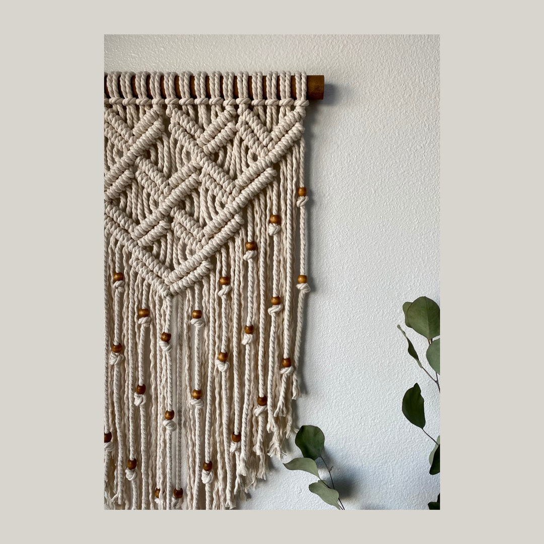 Beaded Macrame Wall Hanging Macrame Tapestry//boho Wall - Etsy
