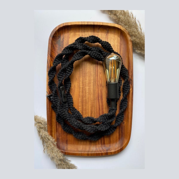 Black Rope Pendant Light - Etsy