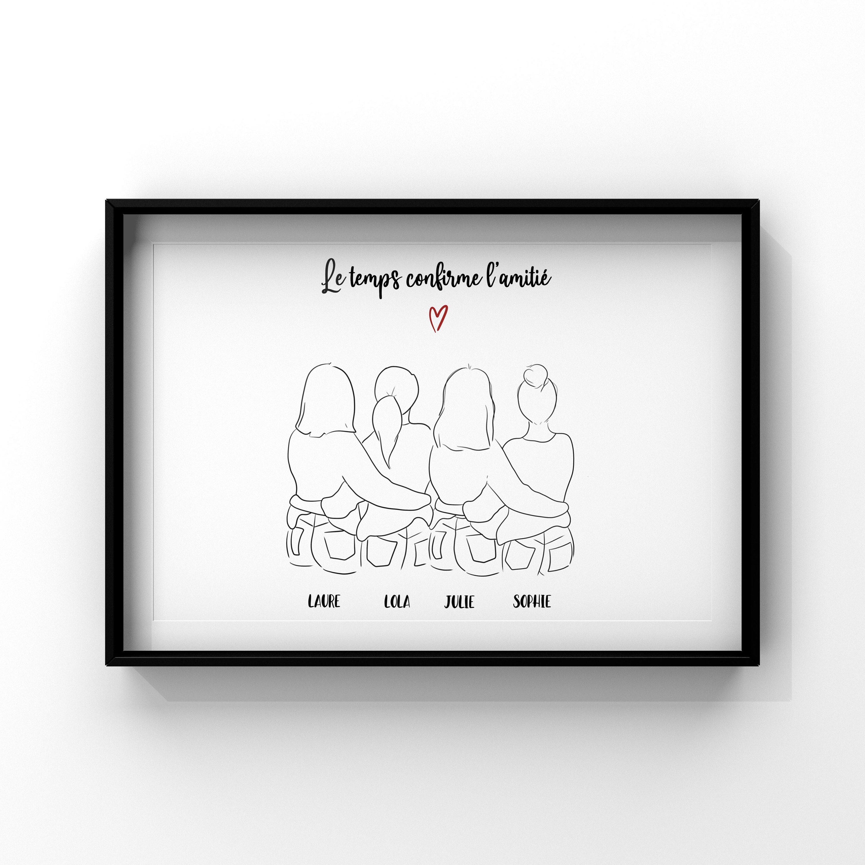 Affiche personnalisée amitié poster friends amitié fille poster ...