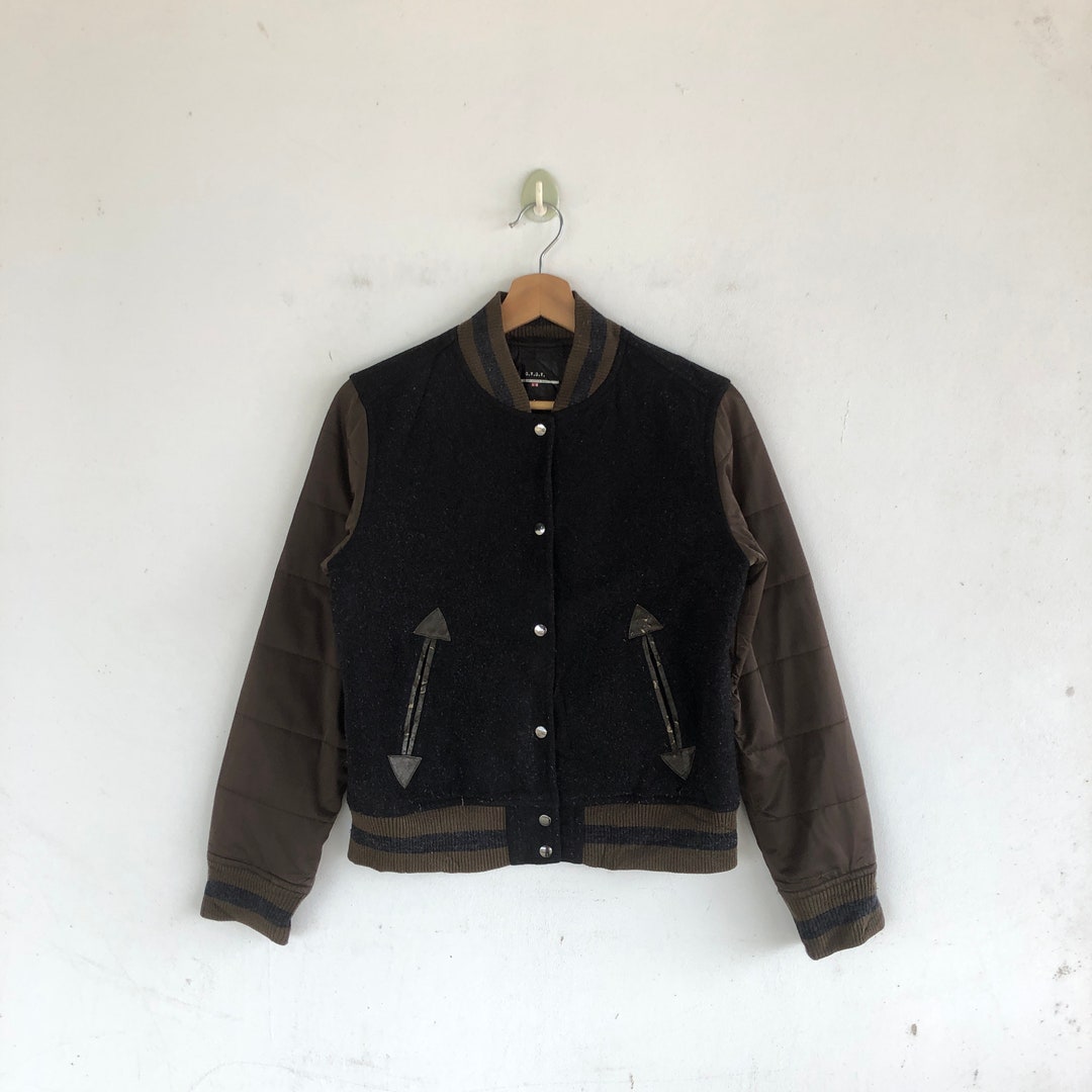 Vintage Japanese Varsity Jacket Y2k Japanese Harajuku Cyberpunk Jacket ...