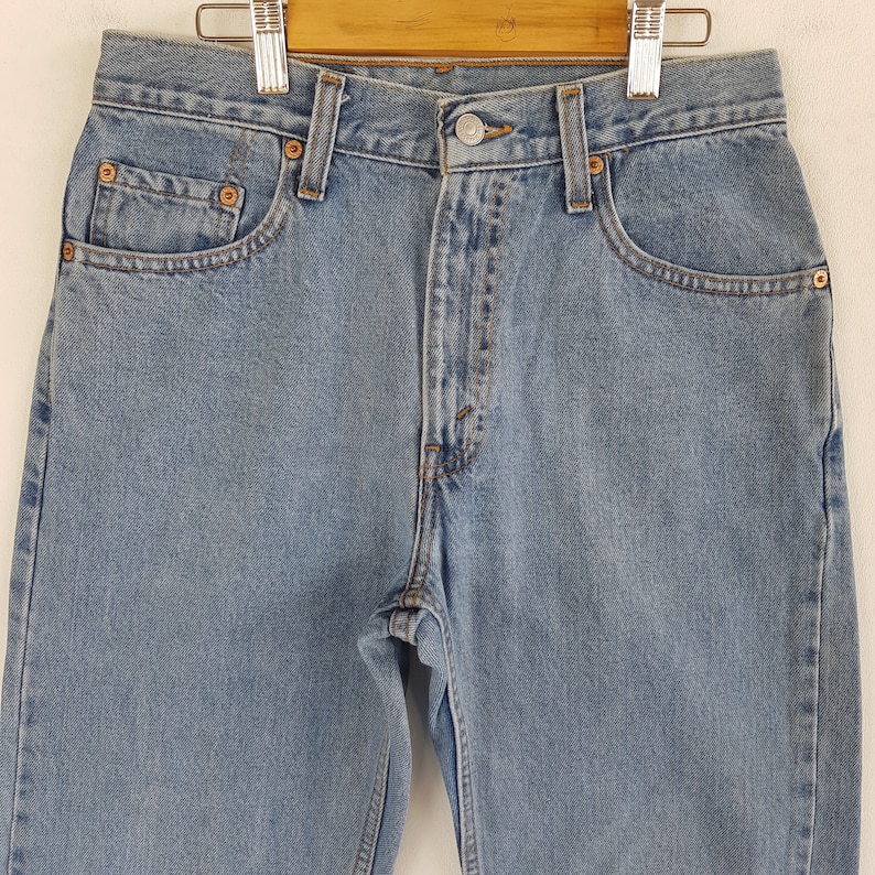 W27 Vintage Levis 505 Released Hem Jeans 90s Women's High Waisted Pants Levi's Light Wash Denim ...