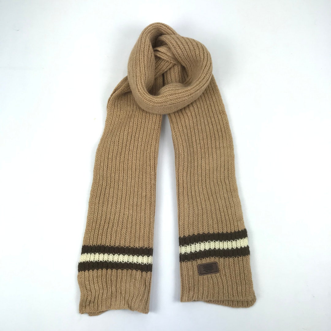 Vintage Coach Knit Wool Scarf Womens Accessories Muffler Coach Monogram ...