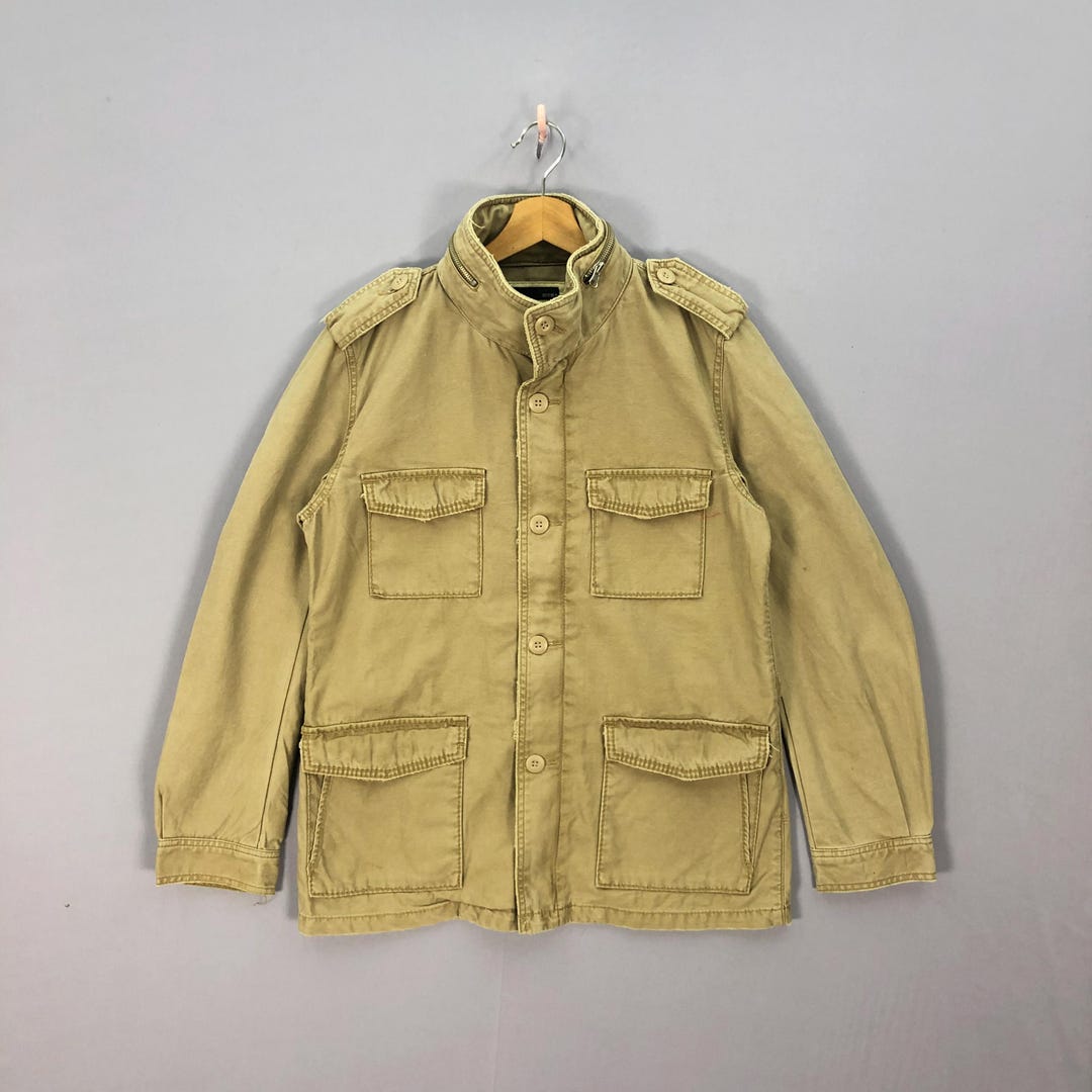 Vintage 90s Blue 5 Multi Pocket Chore Japanese Motorcycle Jacket Medium ...