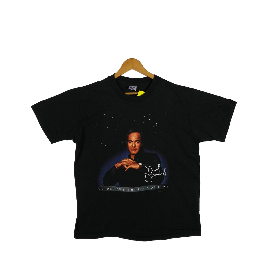 Vintage 90s Neil Diamond Classics Rock Black T-shirt Large 1993 Neil ...