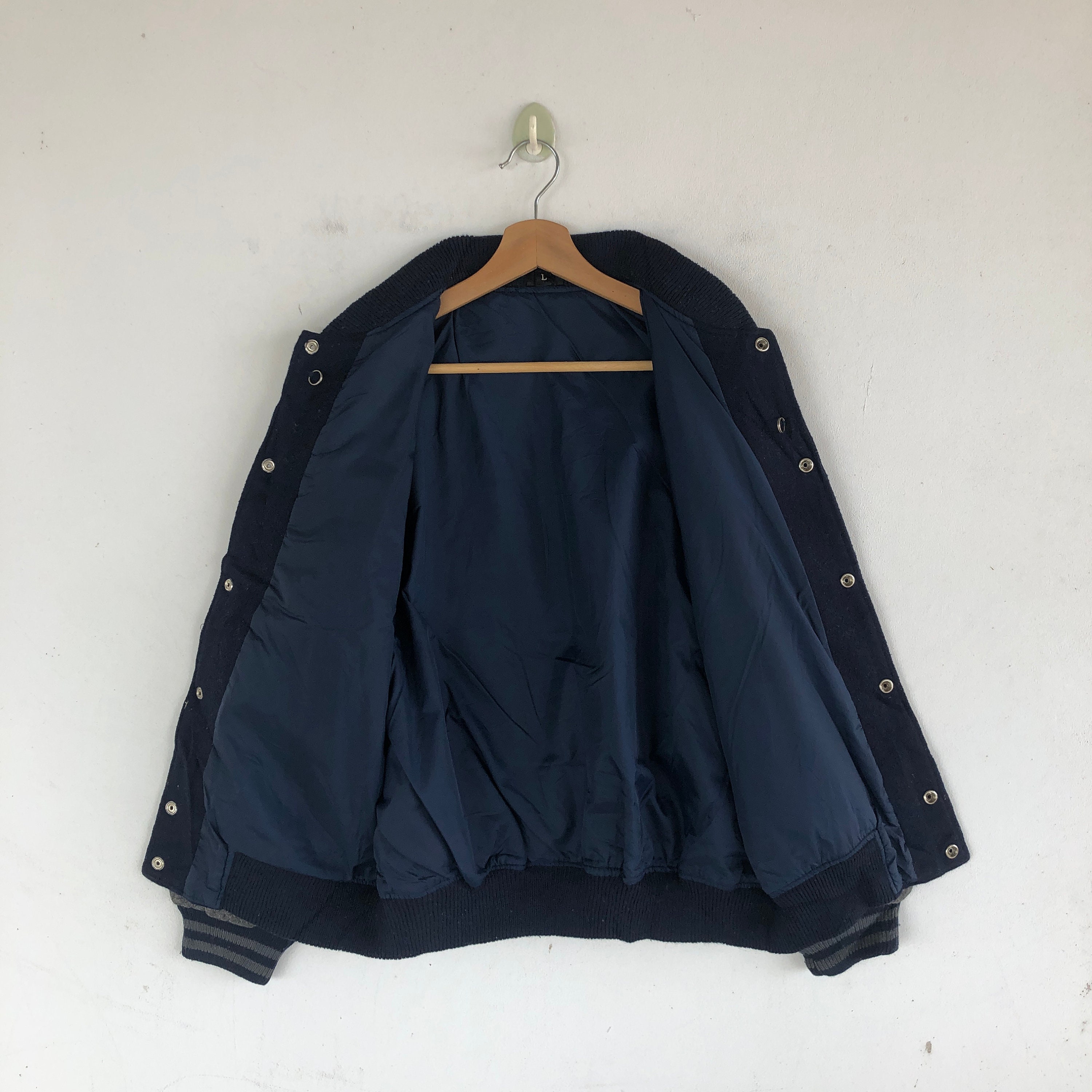 Vintage Japanese Varsity Jacket 90s Winter Stadium Wool Jacket Small ...