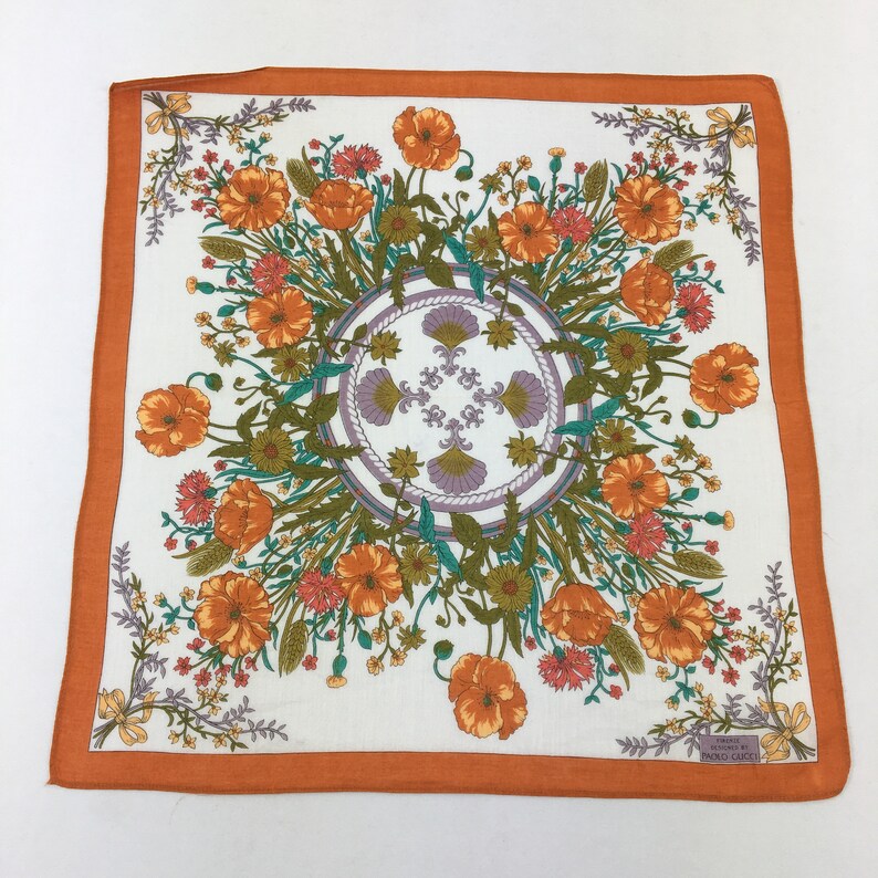 Vintage Paolo Gucci Handkerchief Gucci Bandana Authentic Luxury Womens ...