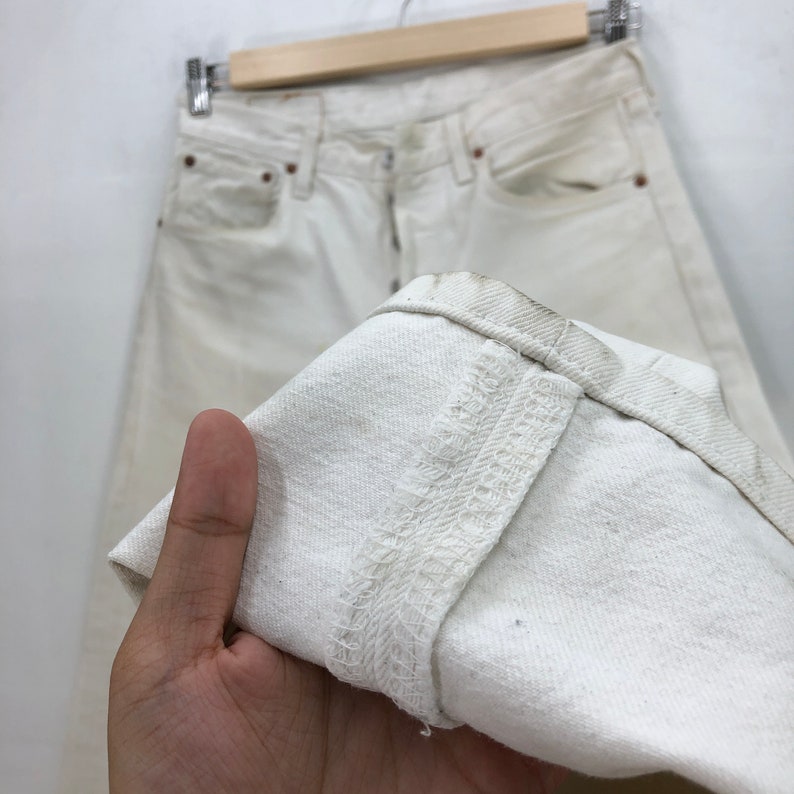 Size 31x30 Vintage Levis 501 off Dirty White Jeans 90s Levi's Womens High Waisted Pants Levis ...