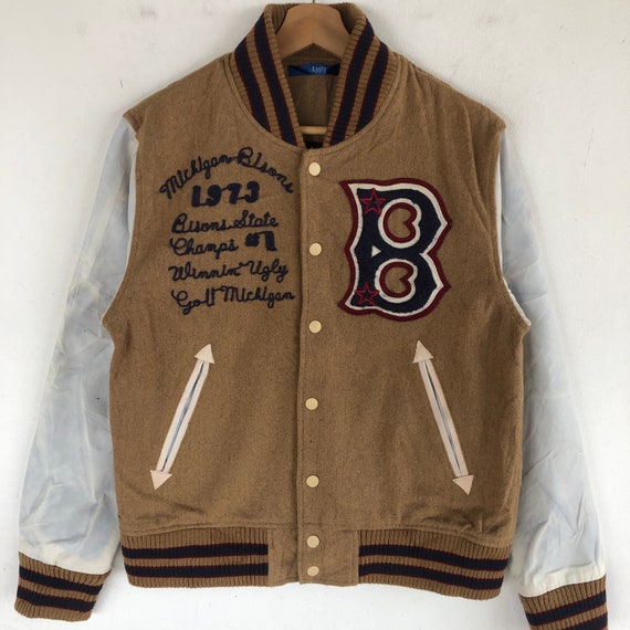 Vintage Apply Letterman Varsity Jacket 90s Japanese A… - Gem