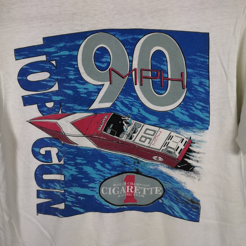 Vintage Top Gun Racing Team T-shirt Medium 90 MPH Cigarette - Etsy