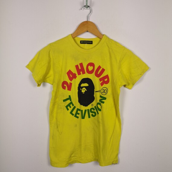 Vintage 90s Bape X 24hour Television T Shirt Xsmall 30th Vintage 90s Bape X 24hour Television T Shirt Xsmall 30th