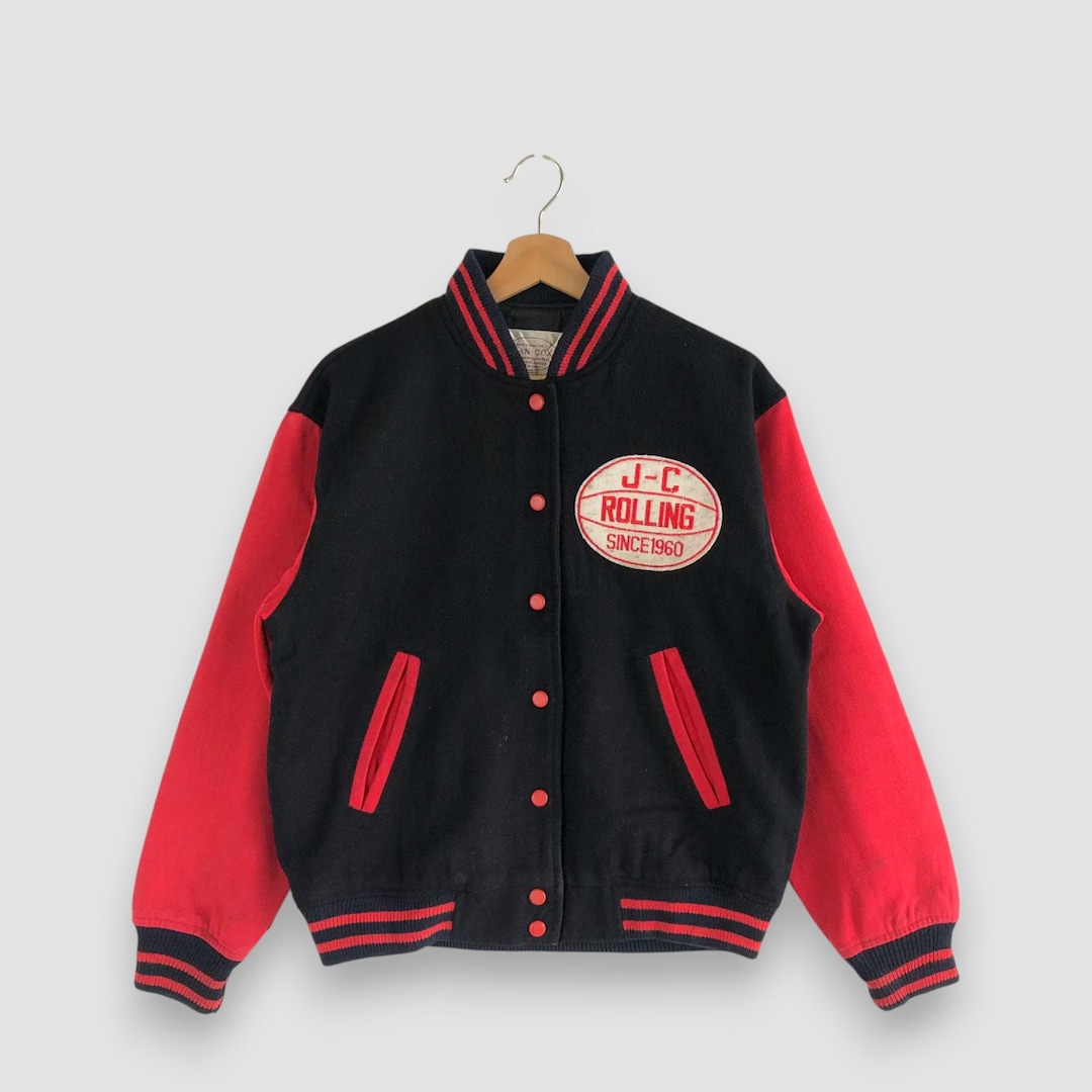 Vintage Jean Cox Varsity Jacket Large Vintage 90s Wool Letterman Coat ...