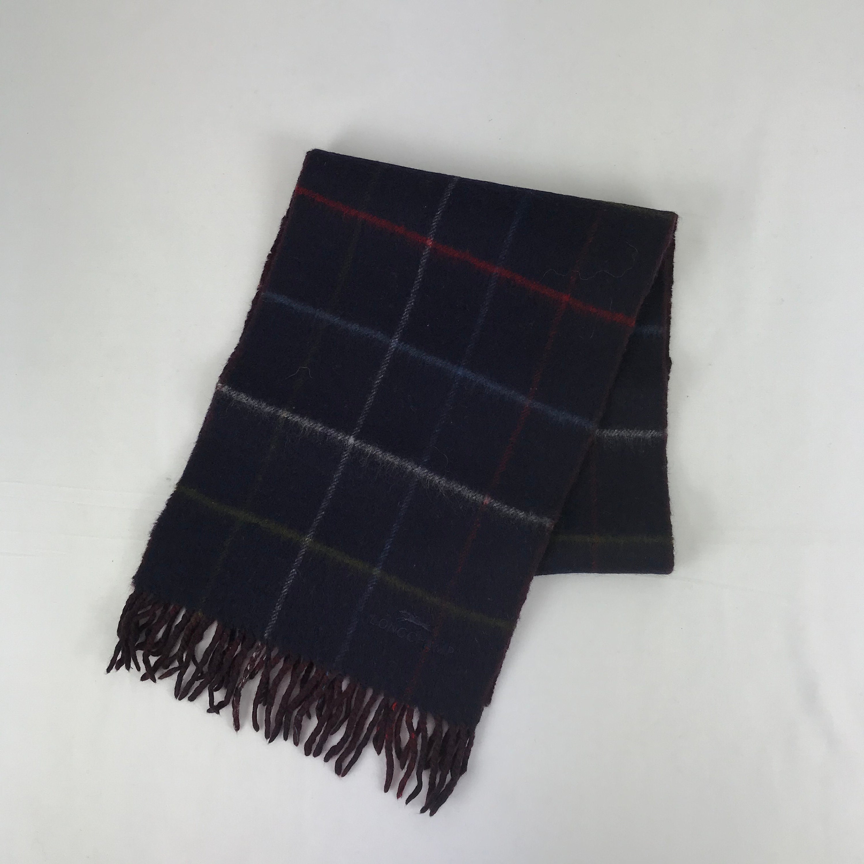 Vintage Longchamp Wool Scarf Womens Winter Accessories Muffler ...