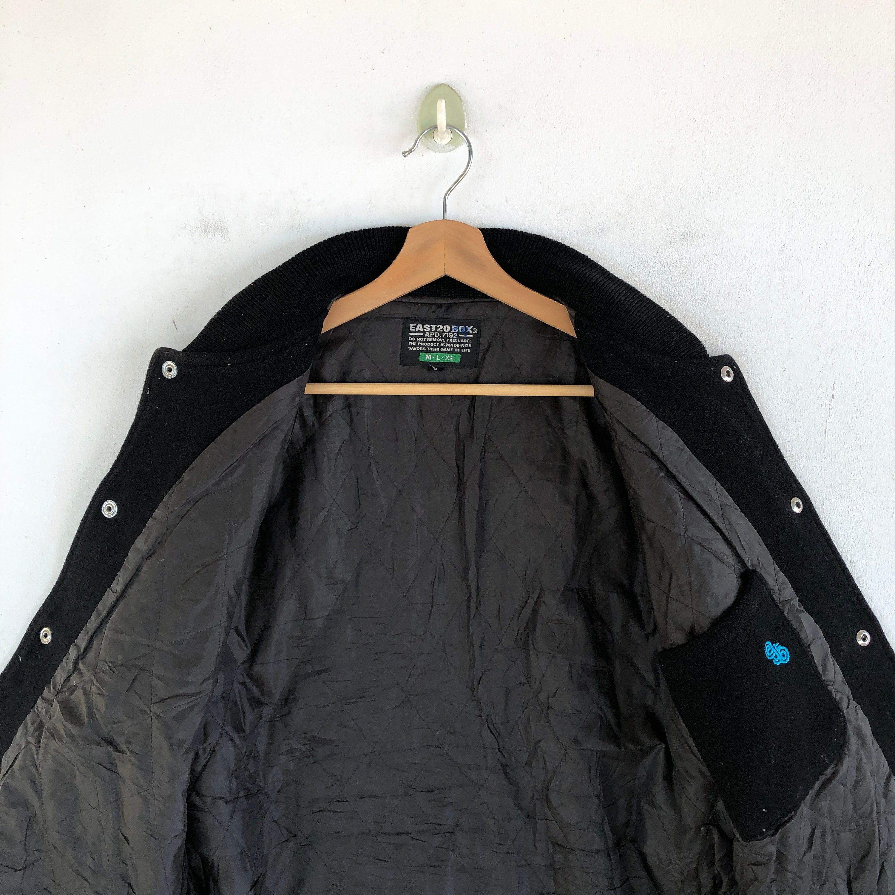 Vintage East 20 Box Varsity Jacket 90s Medium Embroidery Letterman ...