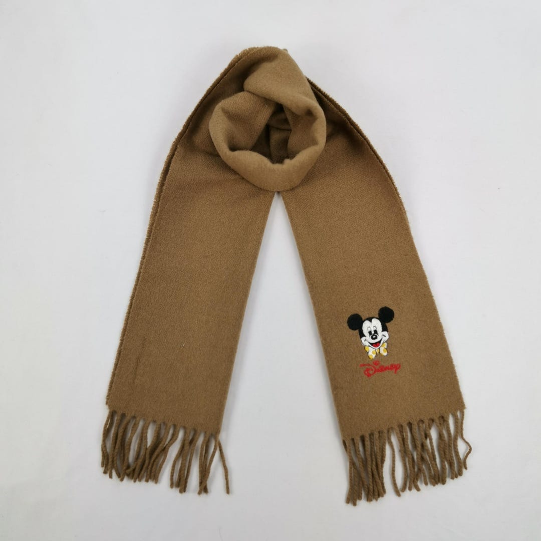 Vintage Mickey Mouse Lambswool Scarf Womens Walt Disney Wool Scarves ...
