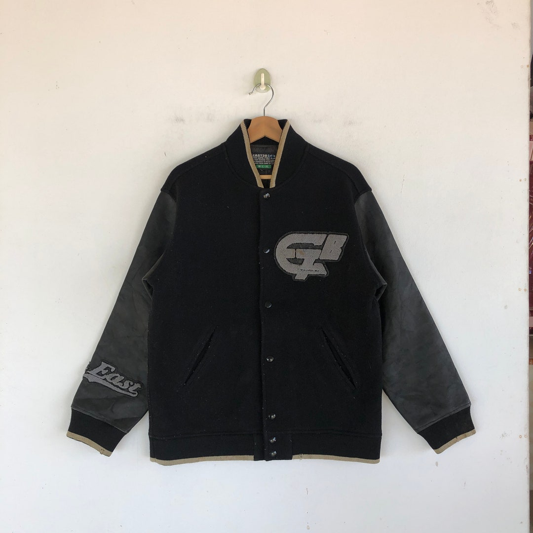 Vintage East 20 Box Varsity Jacket 90s Medium Embroidery Letterman ...
