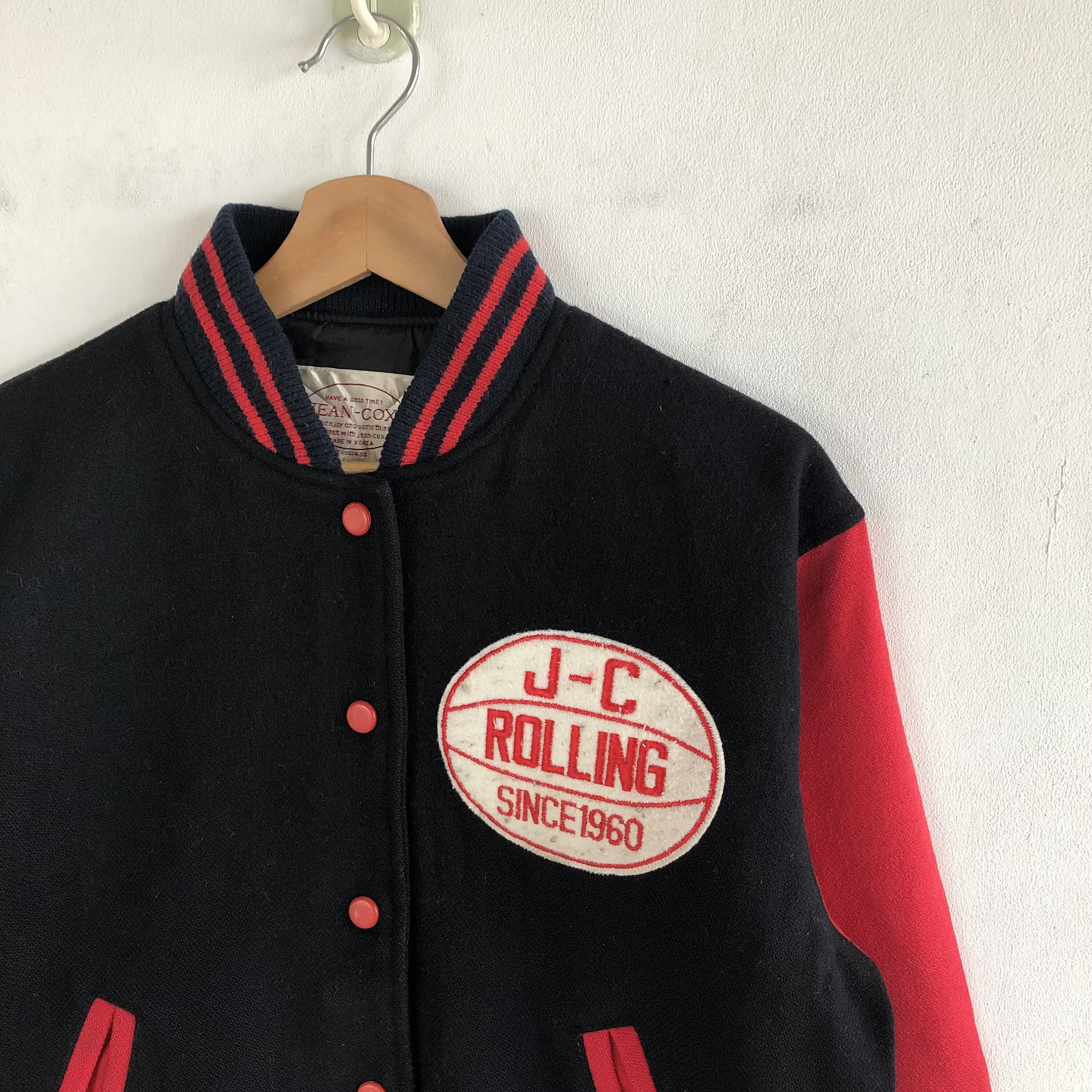 Vintage Jean Cox Varsity Jacket Large Vintage 90s Wool Letterman Coat ...