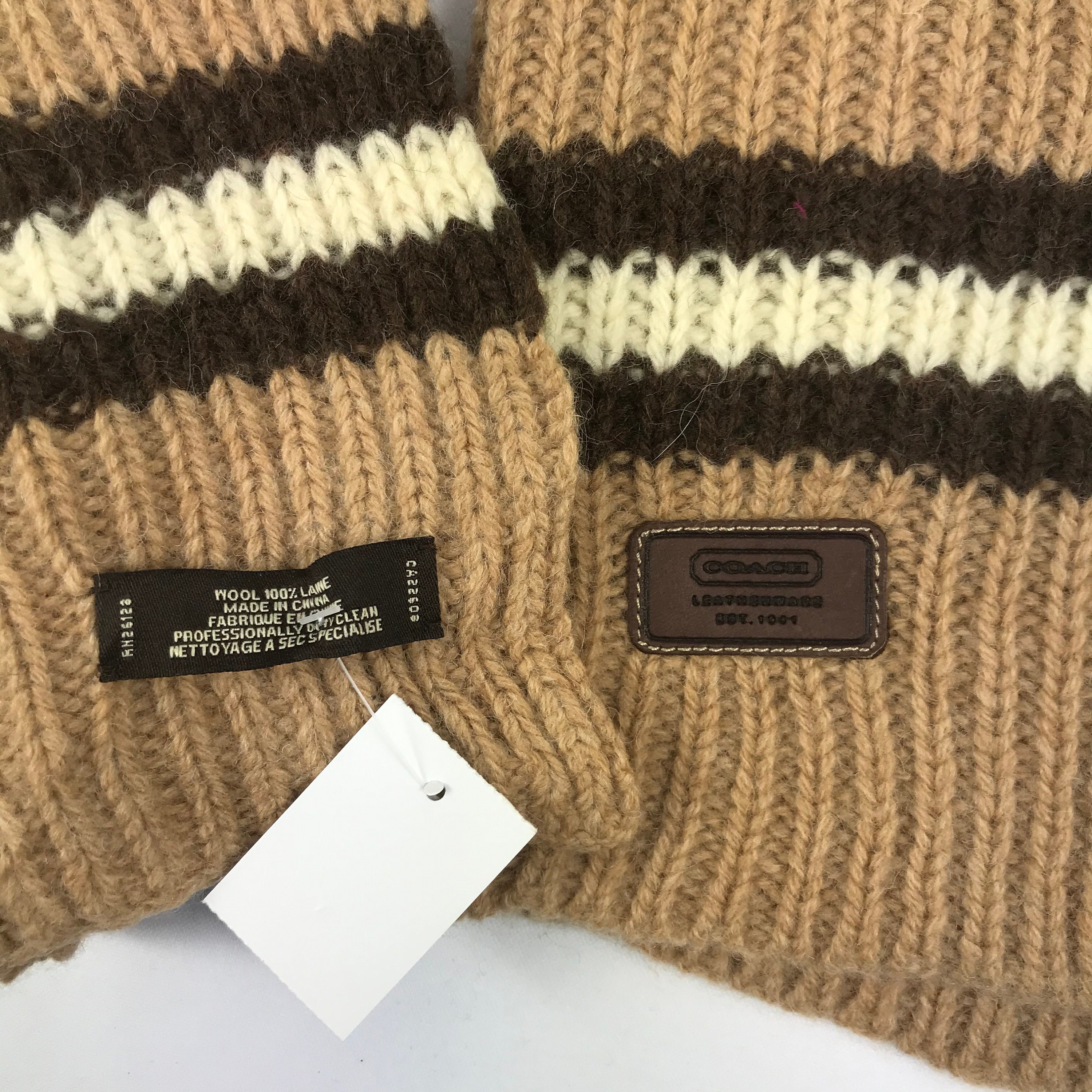 Vintage Coach Knit Wool Scarf Womens Accessories Muffler Coach Monogram ...