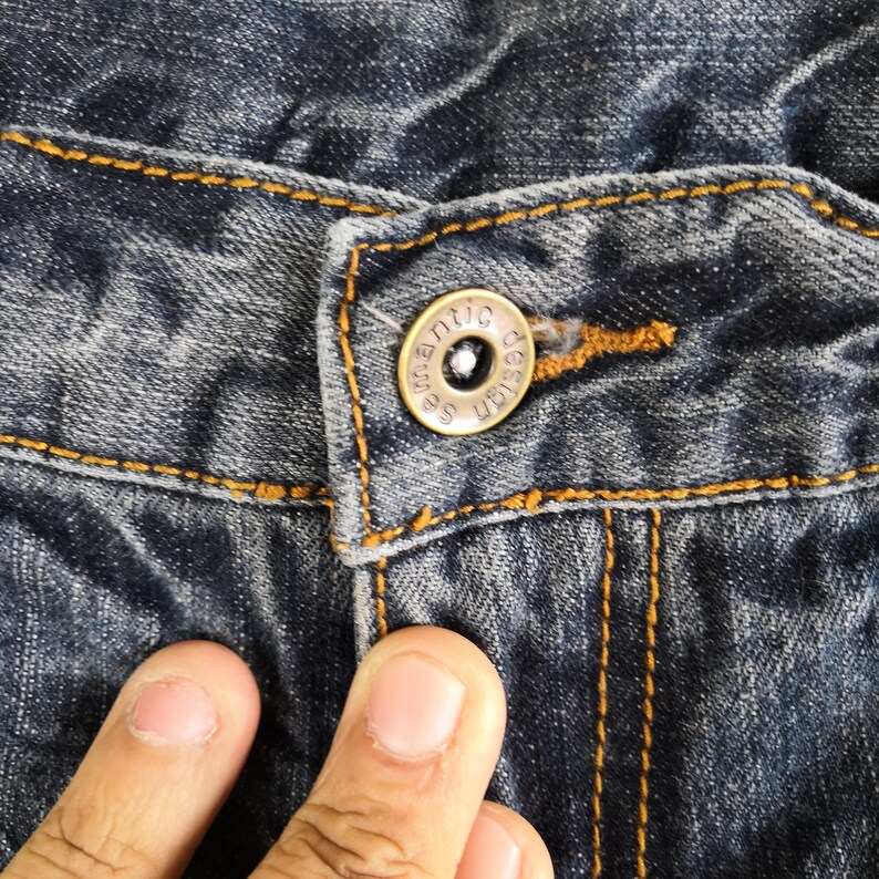 W31 Vintage Semantic Design Distressed Jeans 90s Womens Wide Leg Bell ...